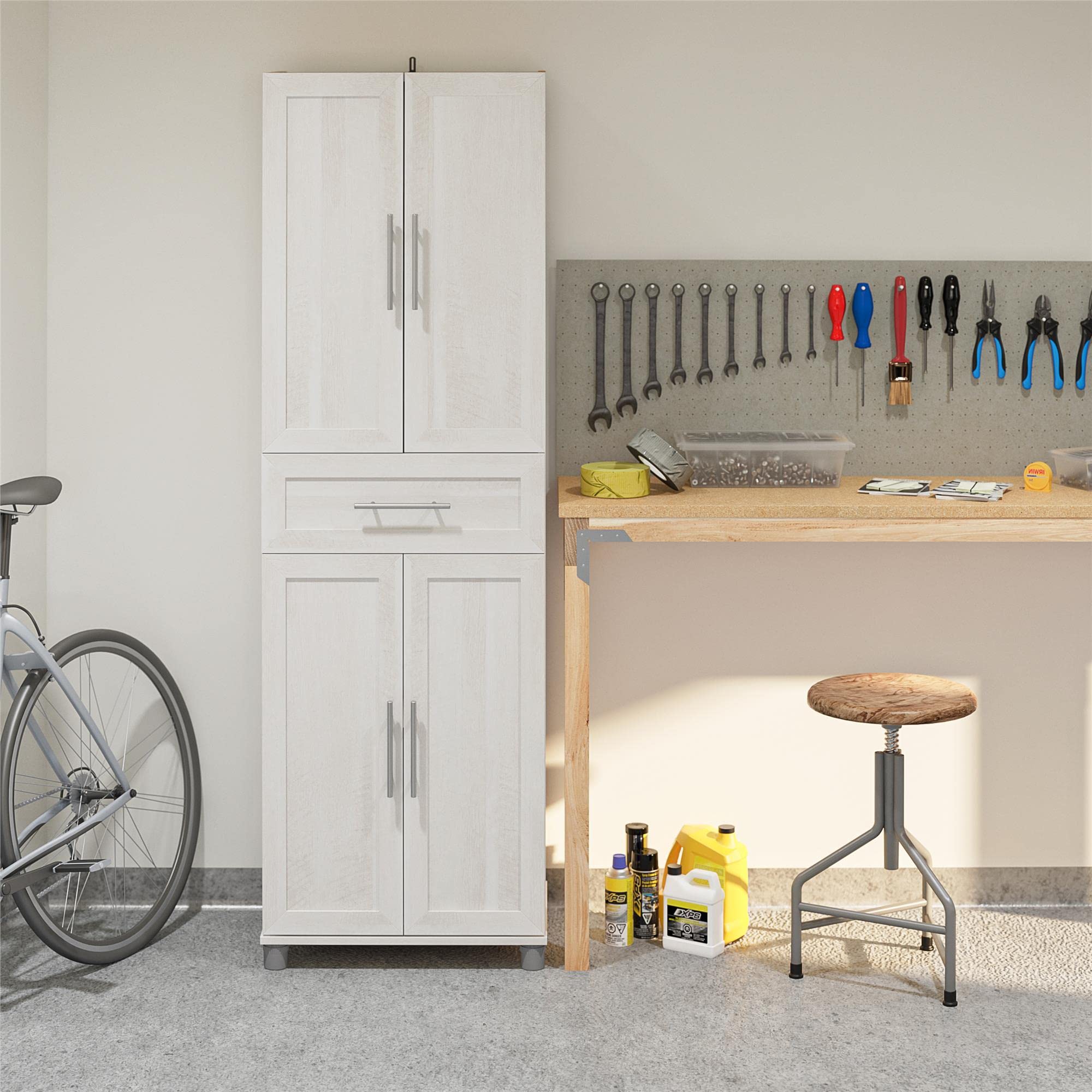 Snapklik.com : Systembuild Evolution Camberly Framed 4 Door/1 Drawer Storage Cabinet