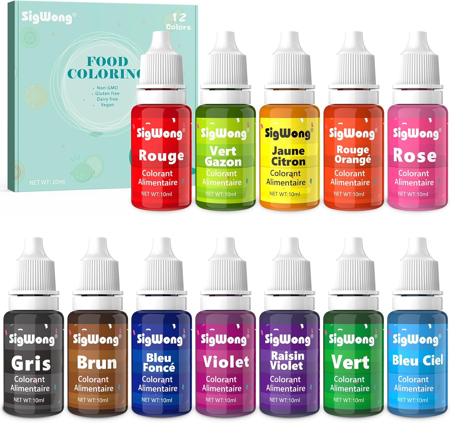 Colorant Alimentaire Liquide Concentré Nourriture Dye - 12Couleurs ...