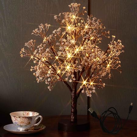 Amazon.com: Hairui Lighted Gypsophila Tree 4FT 90 LED Artificial Baby ...