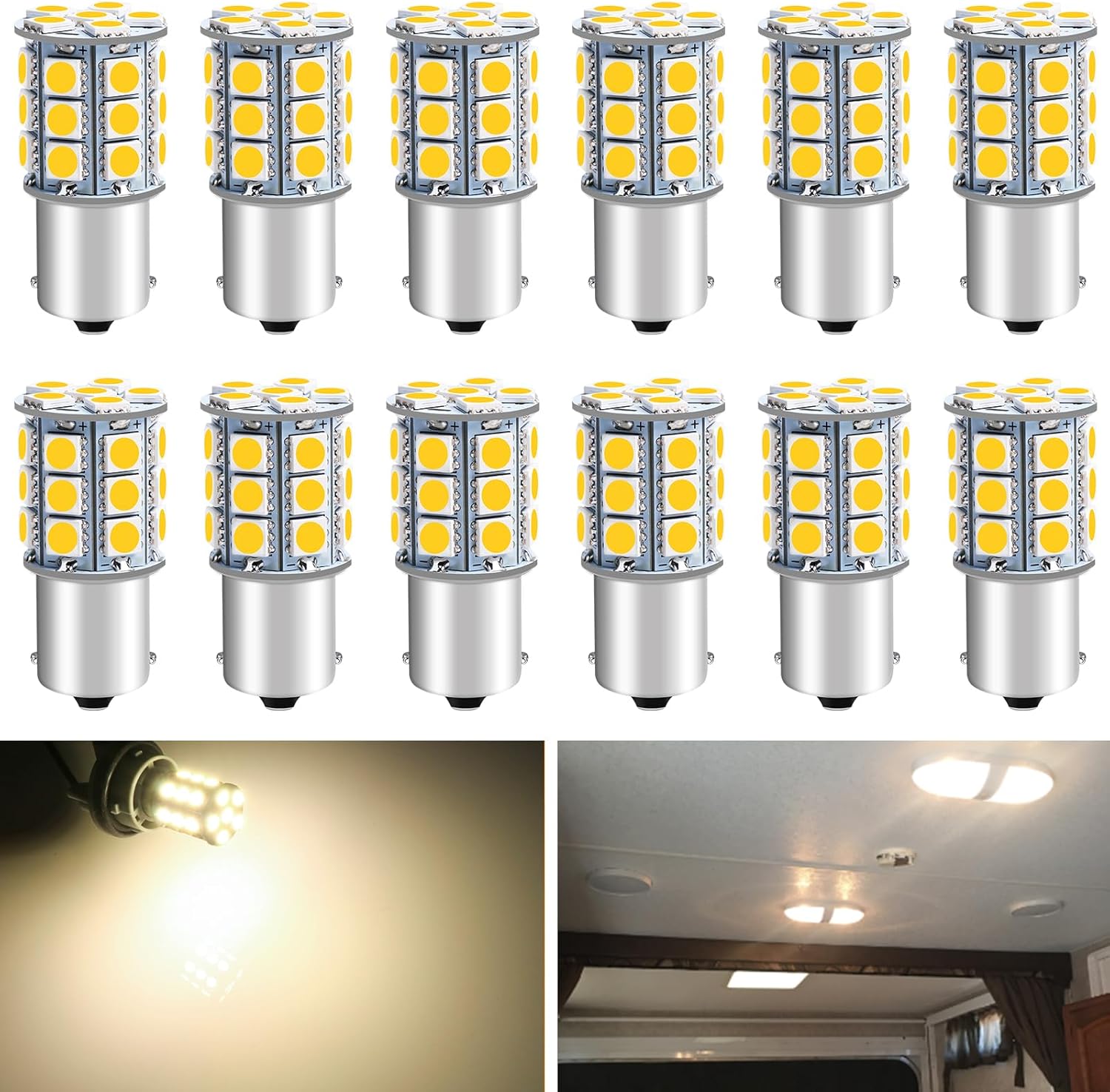 Amazon.com: Alopee 1156 LED Bulb Soft Warm White1141 LED Bulb DC 12V ...