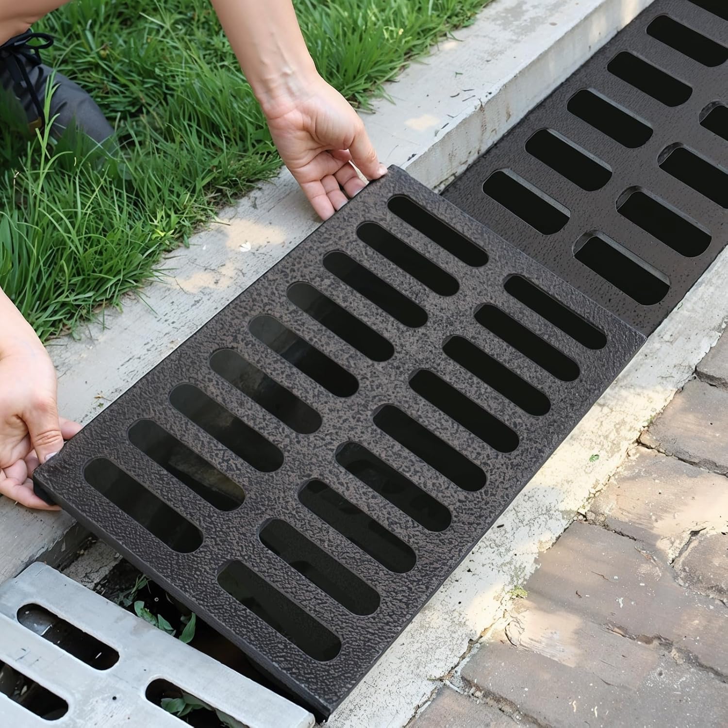 Amazon.com: Cast Iron Drain Grate, 12 * 20in Outdoor Drain Cover, Heavy ...