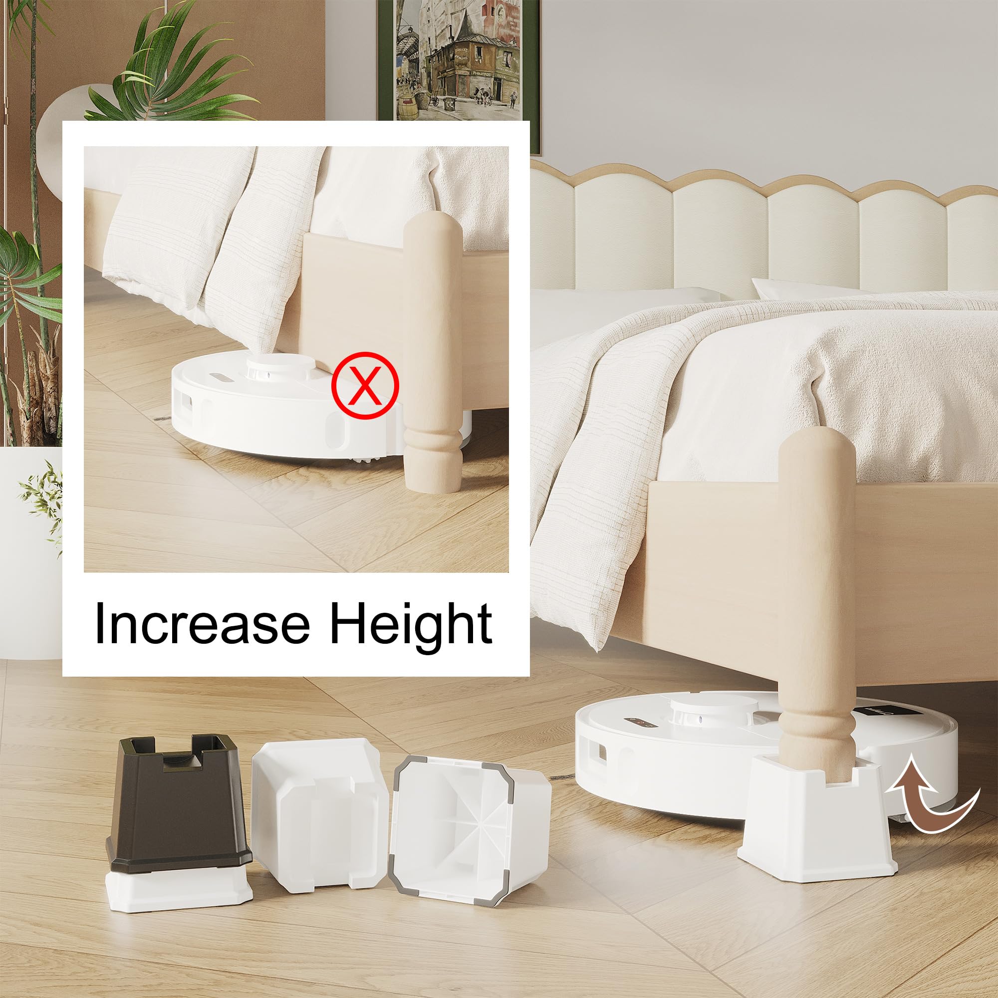 Dorm Bed Risers Heavy Duty, Oversized Furniture Risers Rectangular ...