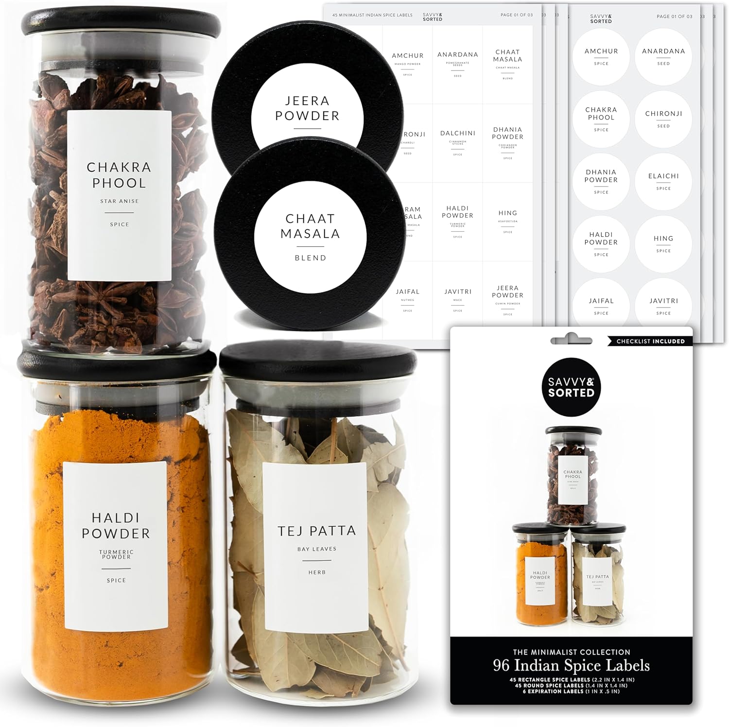 SAVVY & SORTED Spice Labels, 96 South Asian Spice Philippines | Ubuy