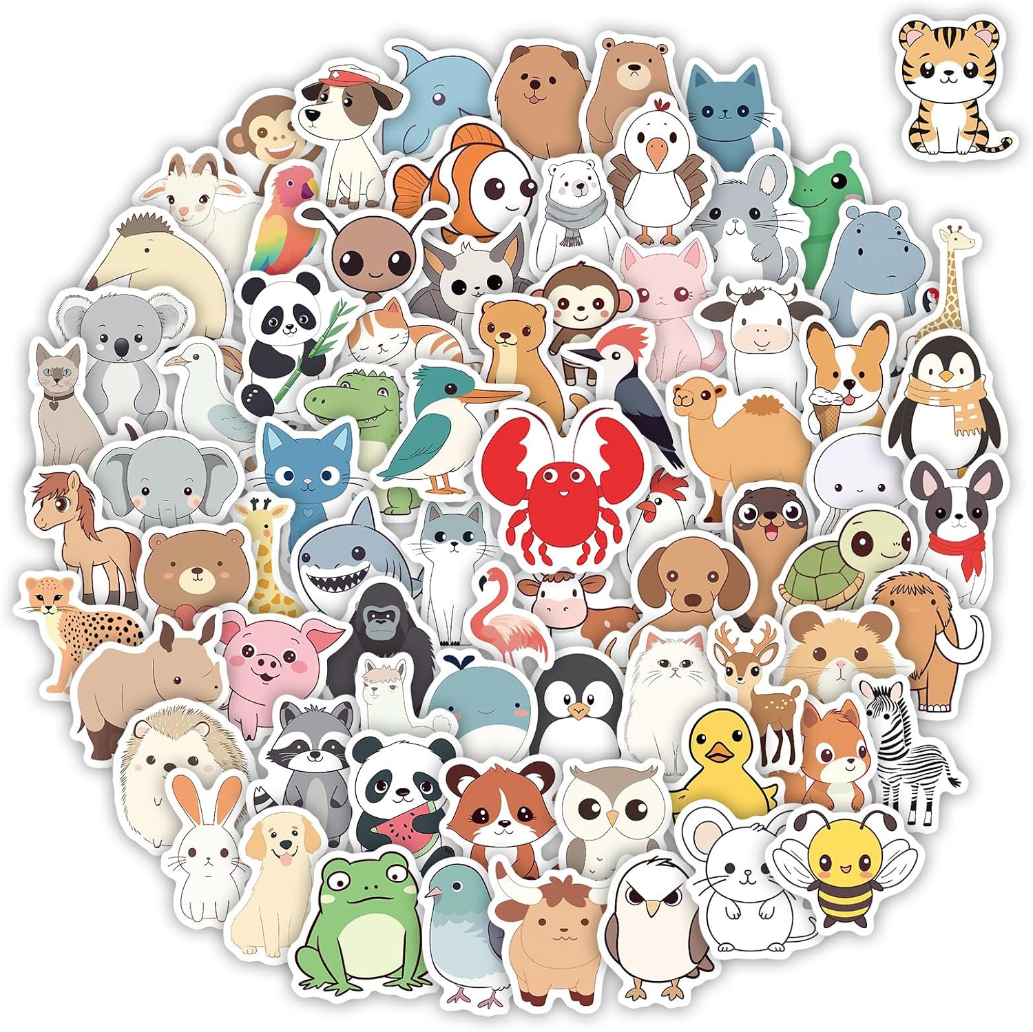 Amazon.com: 120 Pcs Cute Animal Stickers for Kids, Water Bottle ...