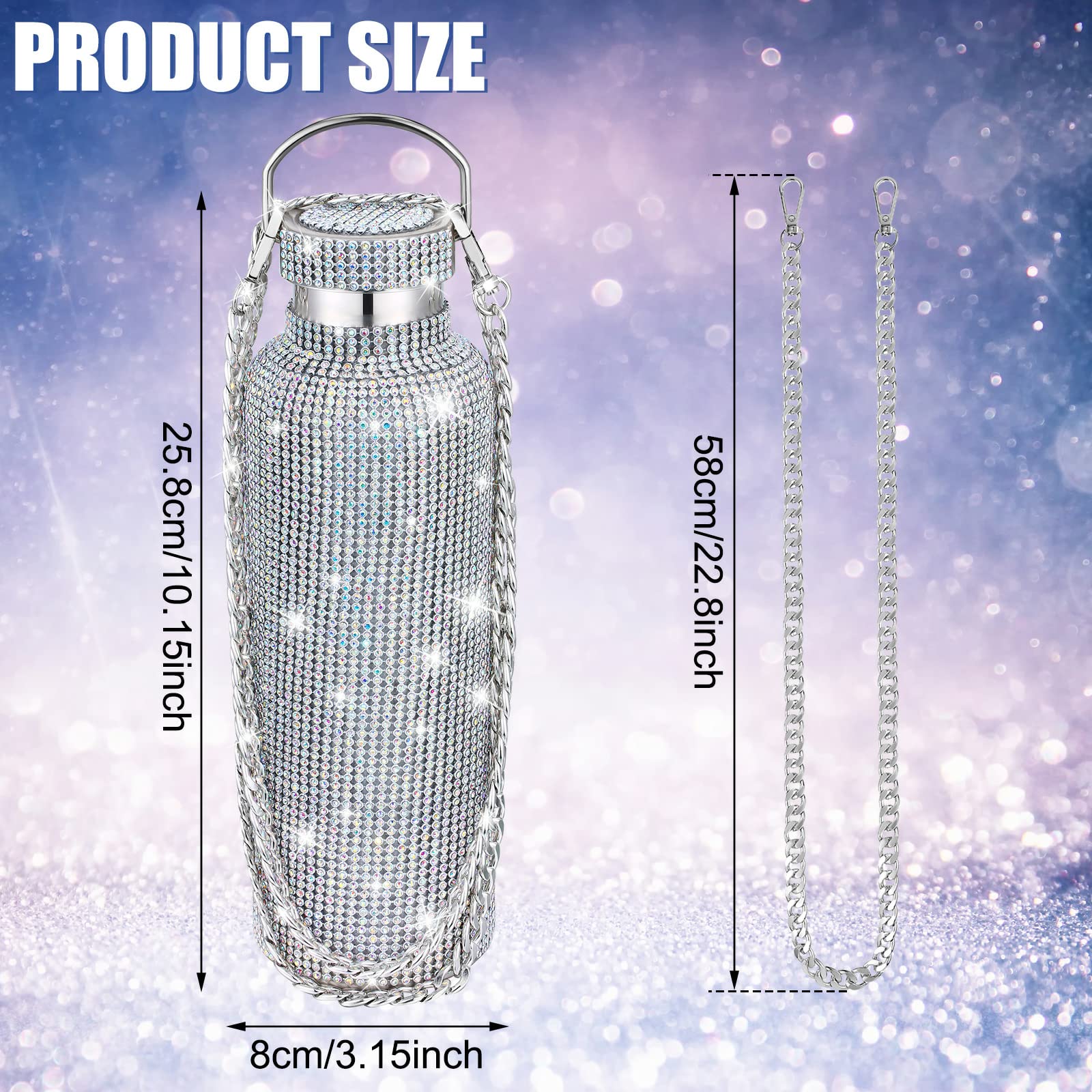 Diamond Water Bottle Bling Rhinestone Stainless Steel Thermal Bottle ...