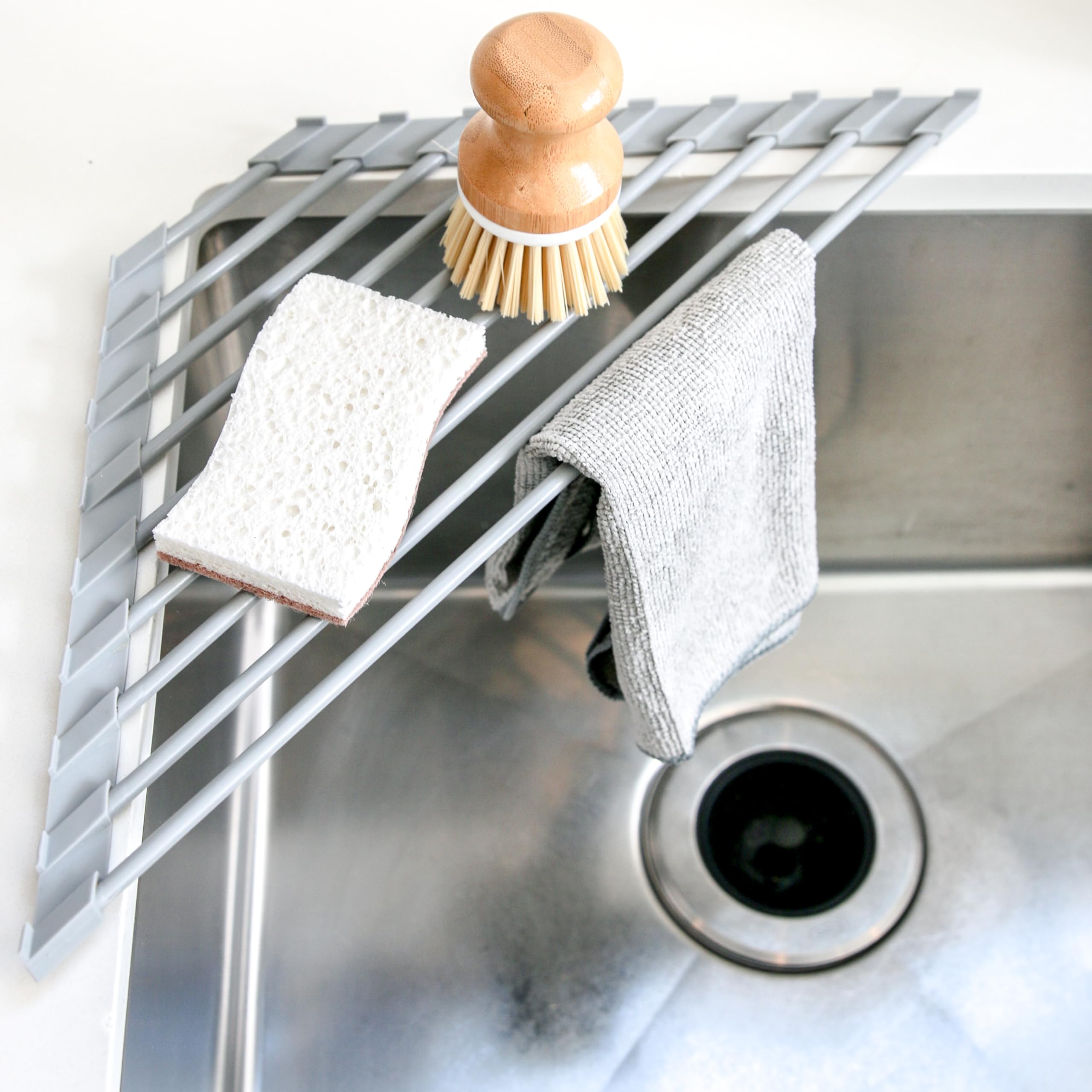 Amazon.com - Triangle Roll Up Dish Drying Rack for Over the Sink - Sink ...