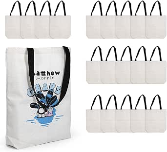 Amazon.com: AGH Sublimation Tote Bags Blanks Bulk, 20pack Long ...
