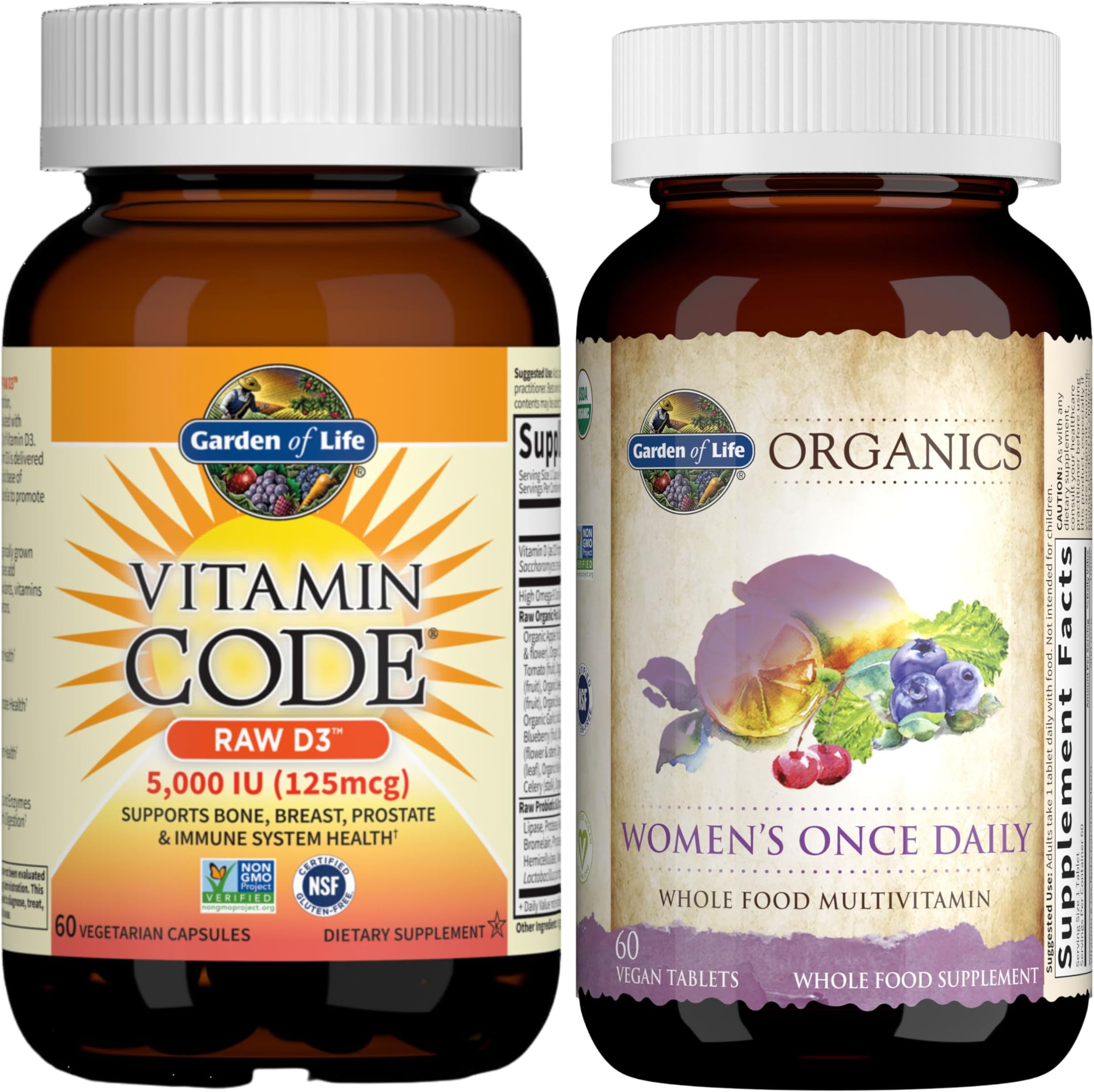 Amazon.com: Garden of Life Organics Women's Once Dail,y 60ct & Vitamin ...