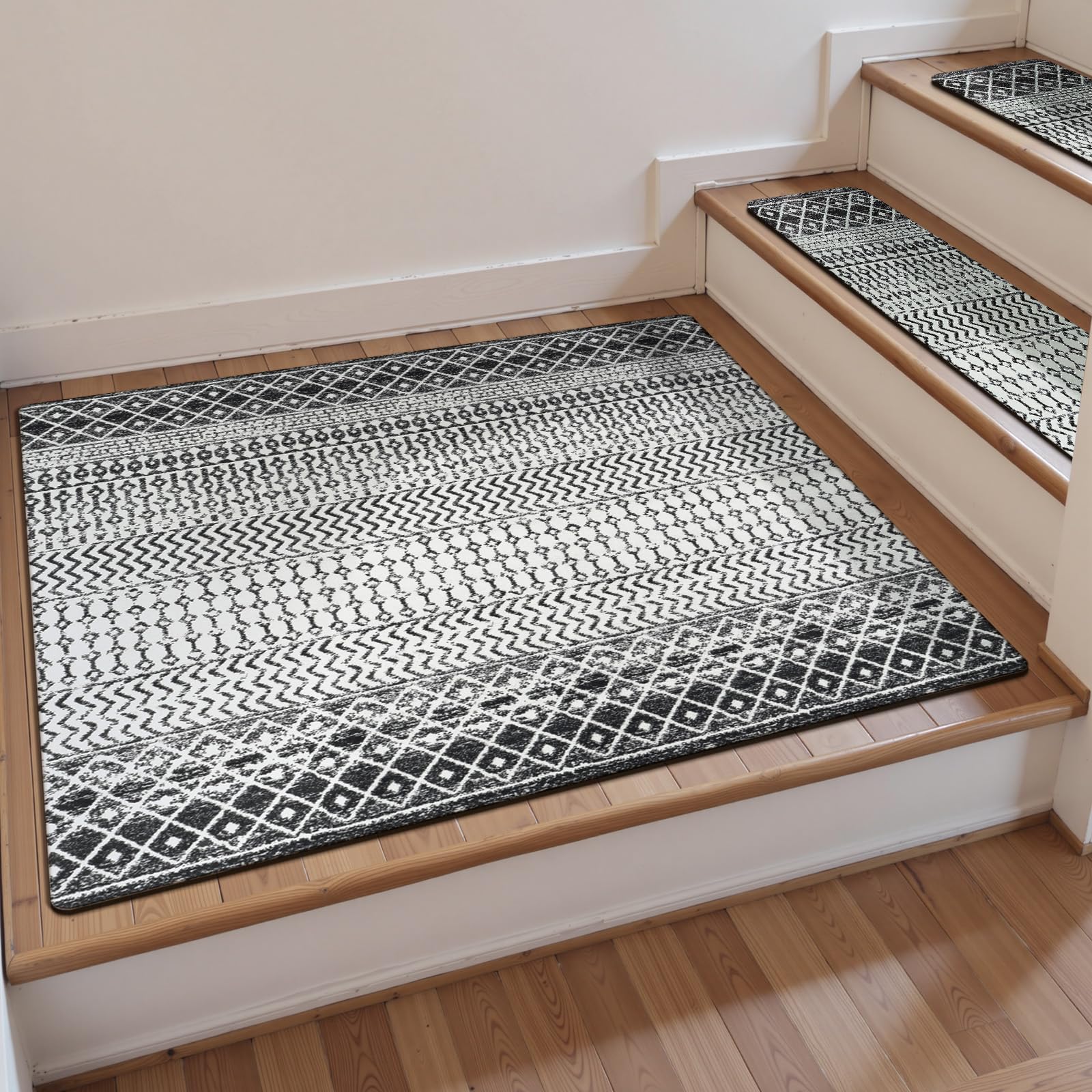 Amazon.com: OJIA Stair Treads Non-Slip Matching Mat for Wooden Steps ...