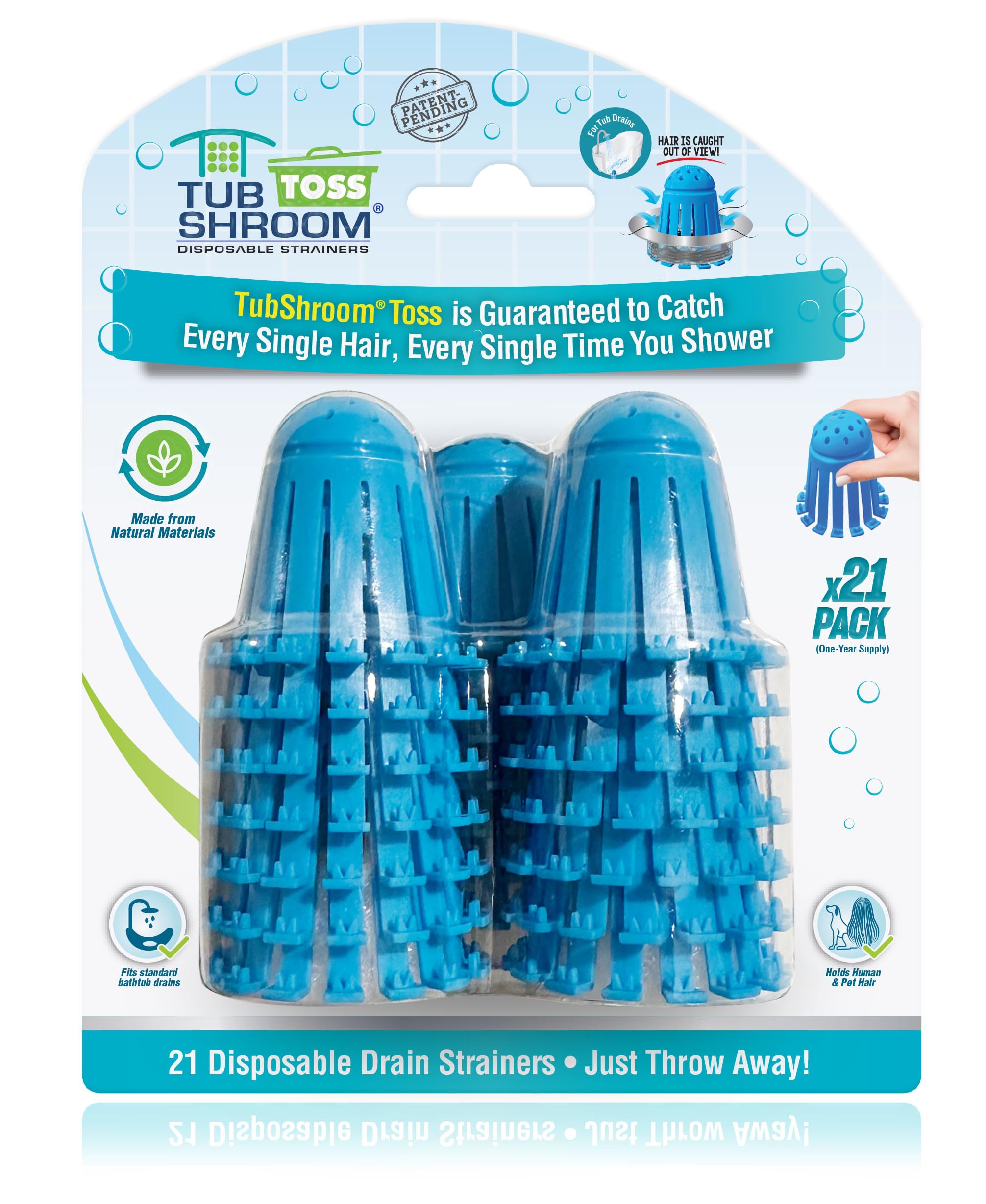 Amazon.com: TubShroom Toss 21pk Disposable Bath Tub Drain Strainers ...