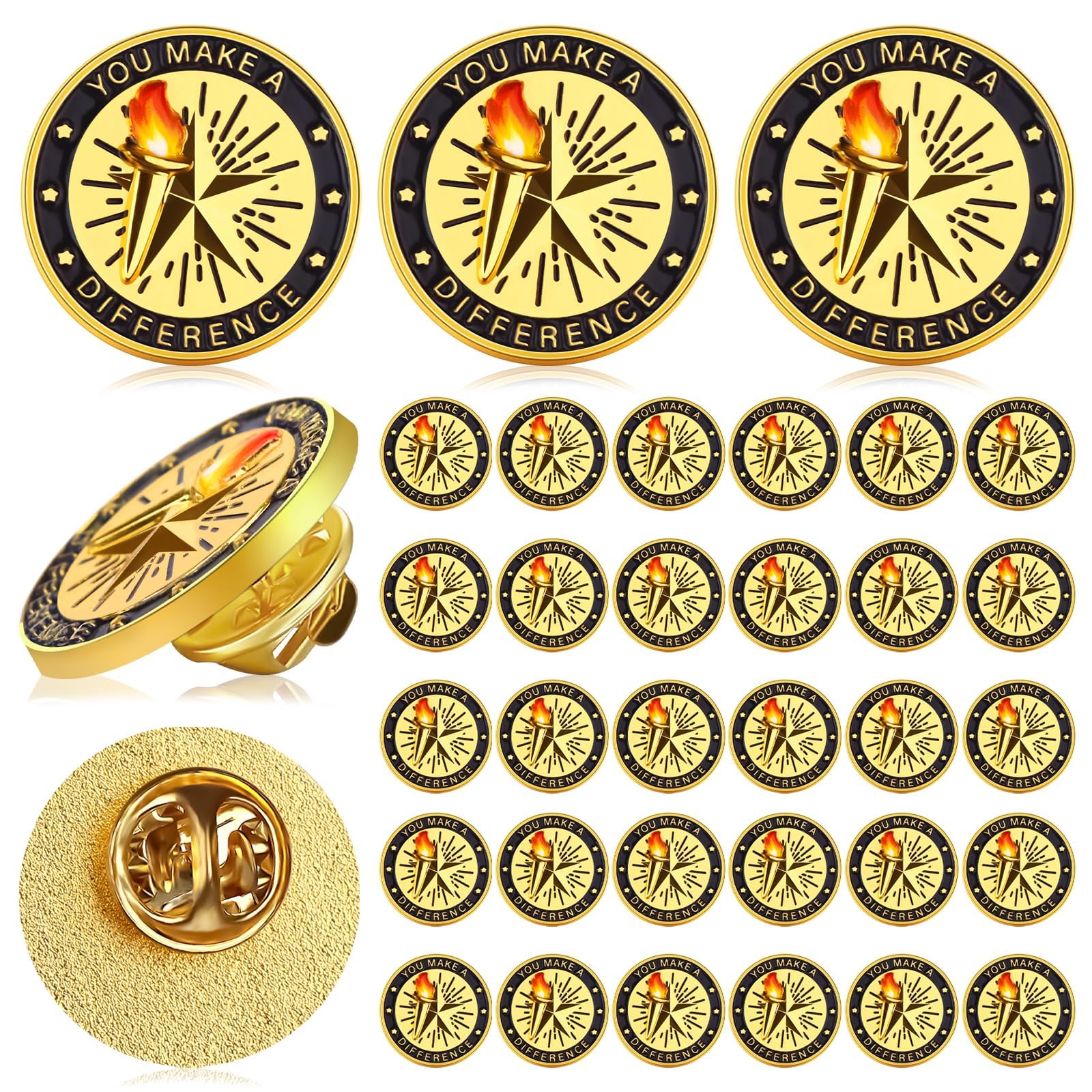 Amazon.com: 30 PACK Employee of The Month Lapel Pin Employee Enamel ...