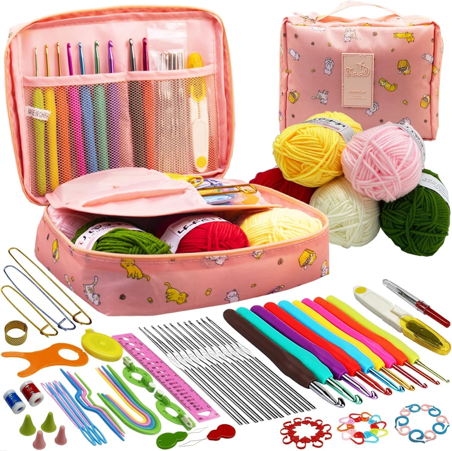 Goreem Crochet Kit for Beginners Crochet Kit Crochet Hook Set 58 Piece ...