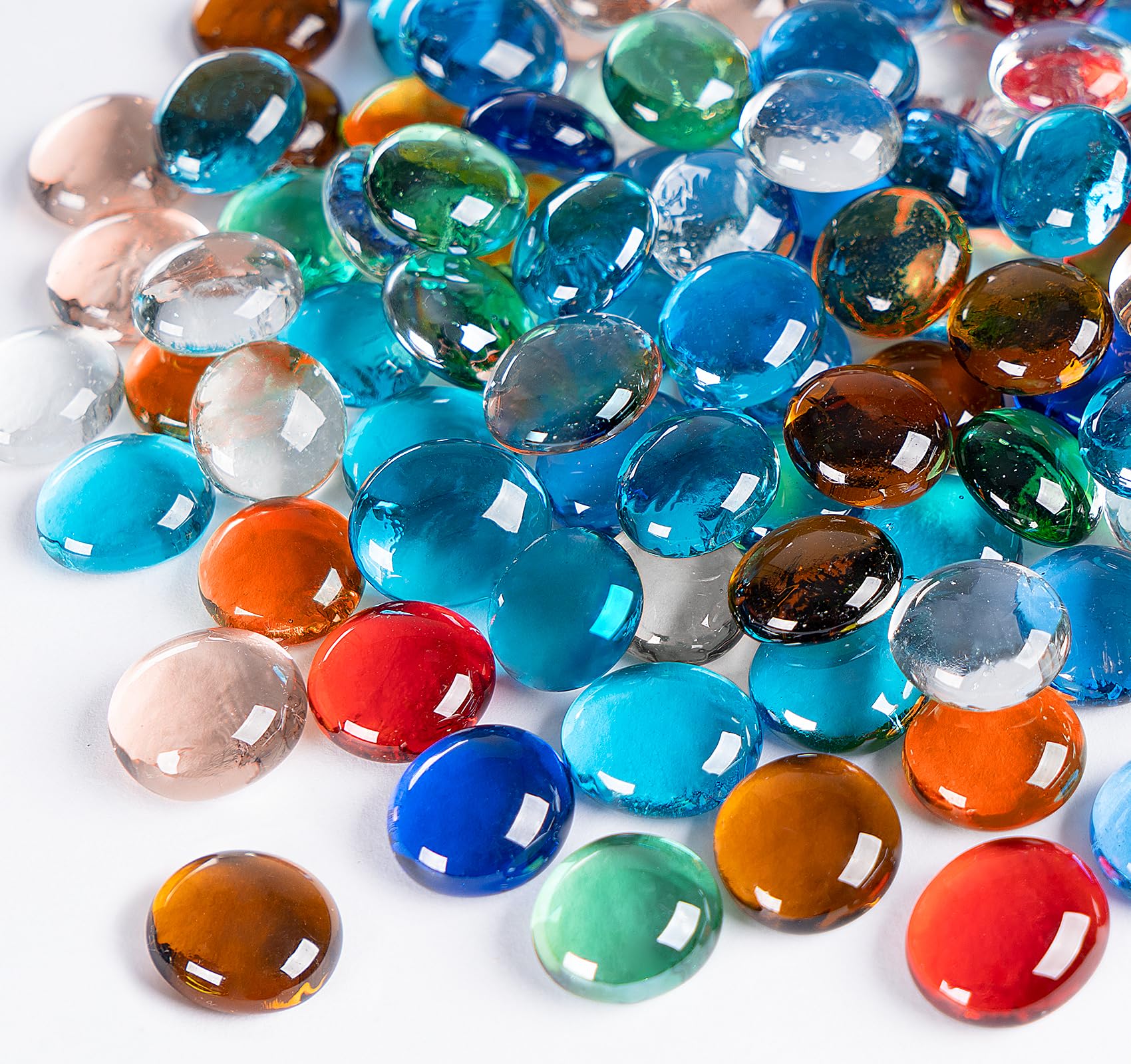 Amazon.com: 2LB Flat Glass Beads for Vases, 200 PCS Colorful Glass Gem ...