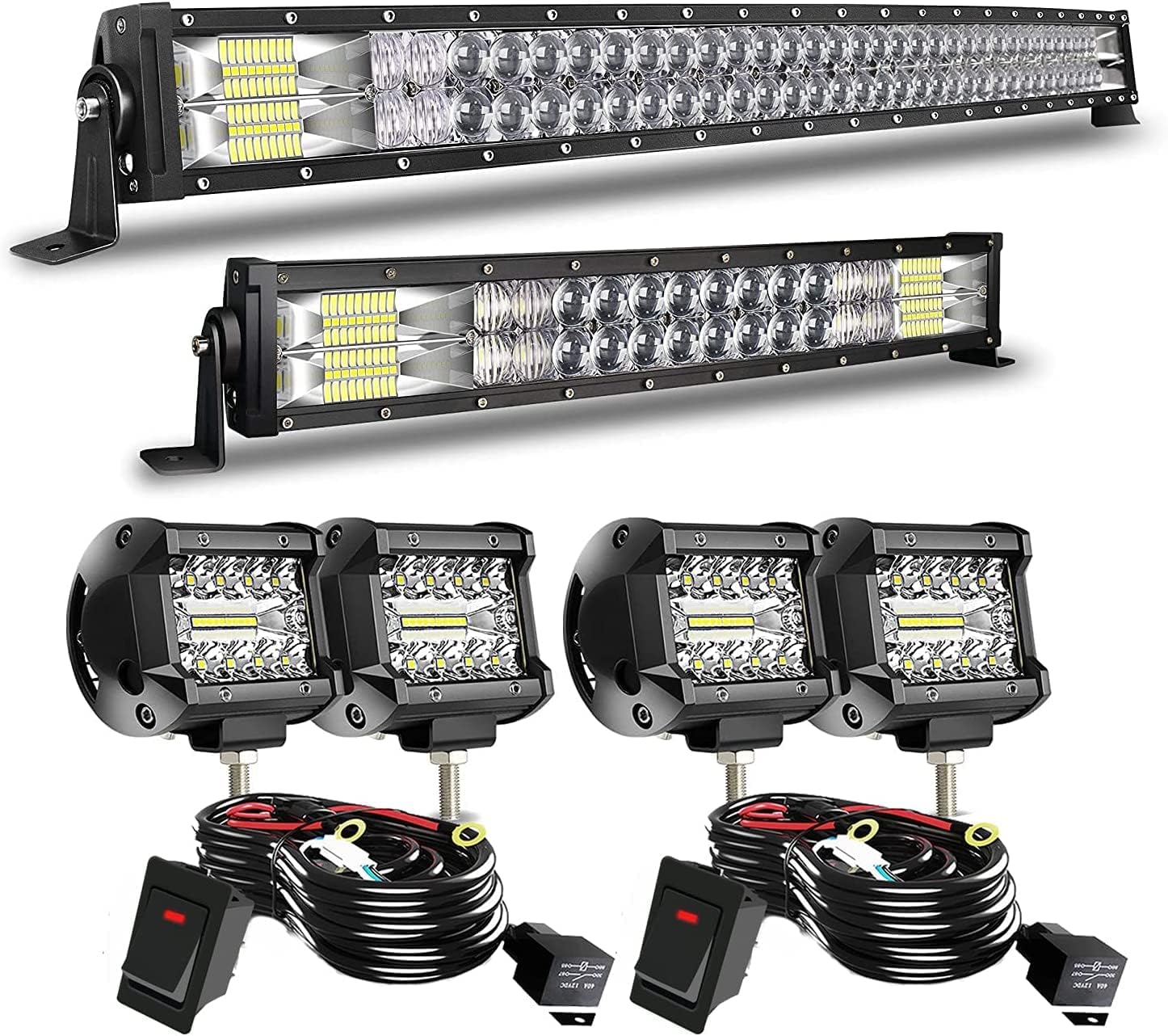 Amazon.com: AUSI 5D Curved 42Inch 240W&22Inch 120W LED Light Bars+4X ...