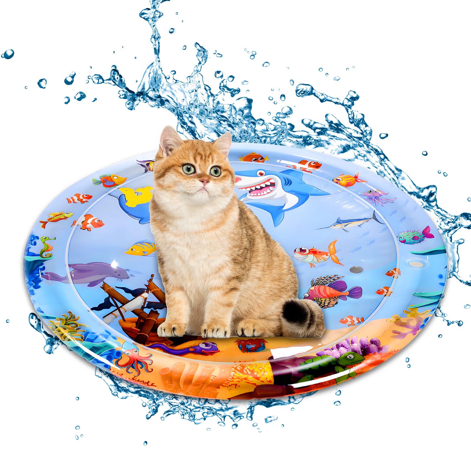 Amazon.com: NIUCOO Cat Water Playmat:Water Sensor Play Mat Unbreakable ...