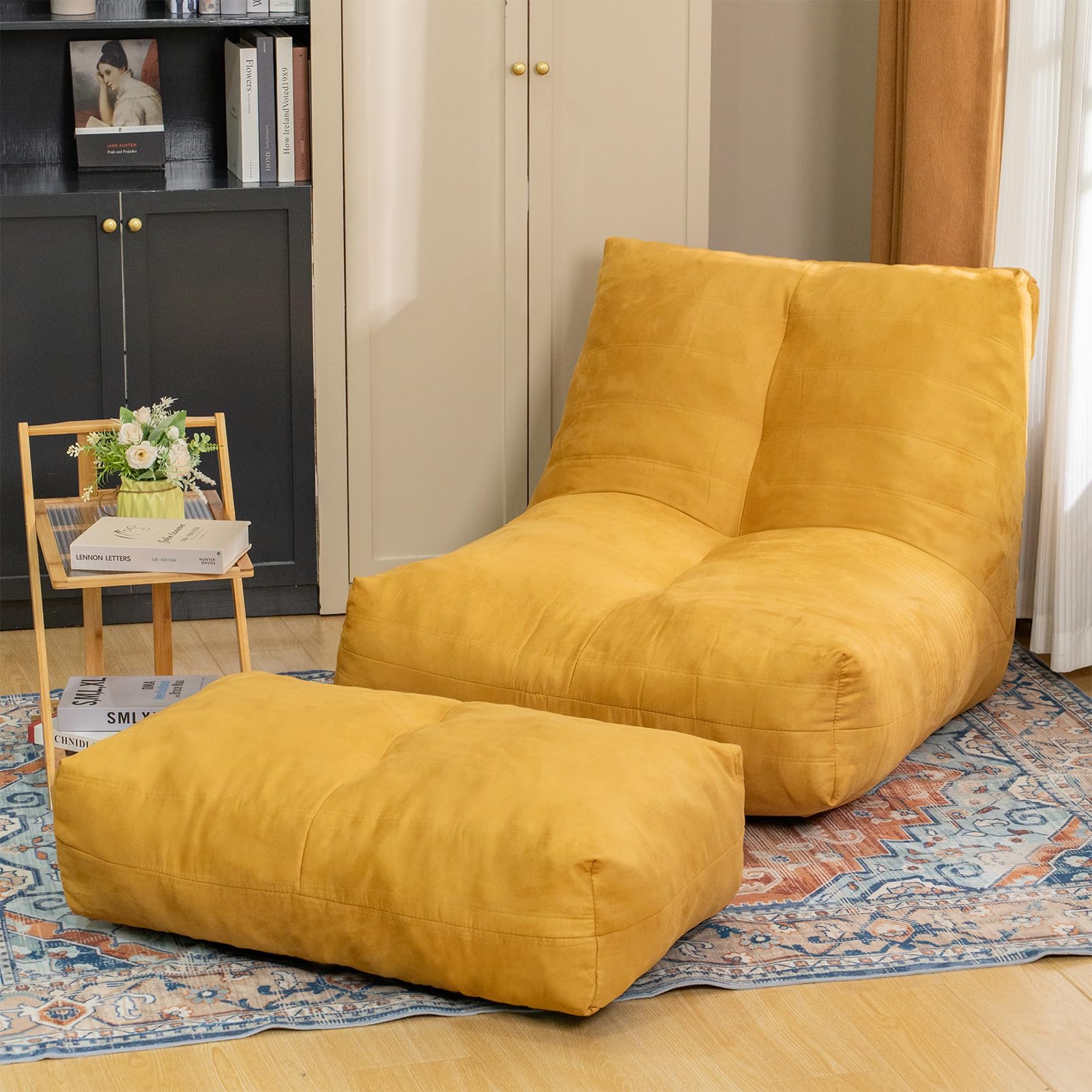 Amazon.com: Bean Bag Chair, Memory Foam Bean Bag Sofa Large Bean Bag ...