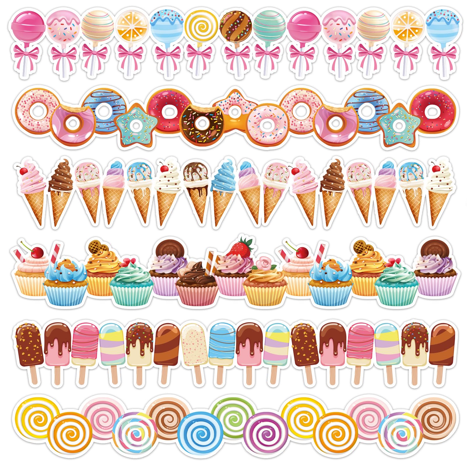 Amazon.com: Whaline 69Ft Candyland Bulletin Board Borders Colorful Ice ...