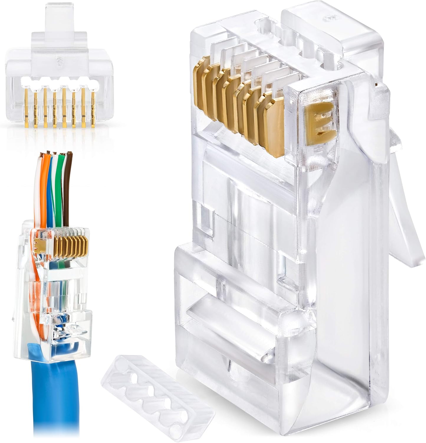 Transparent Passthrough Ethernet Insert RJ45 23AWG Cat6/6a Pass Through ...