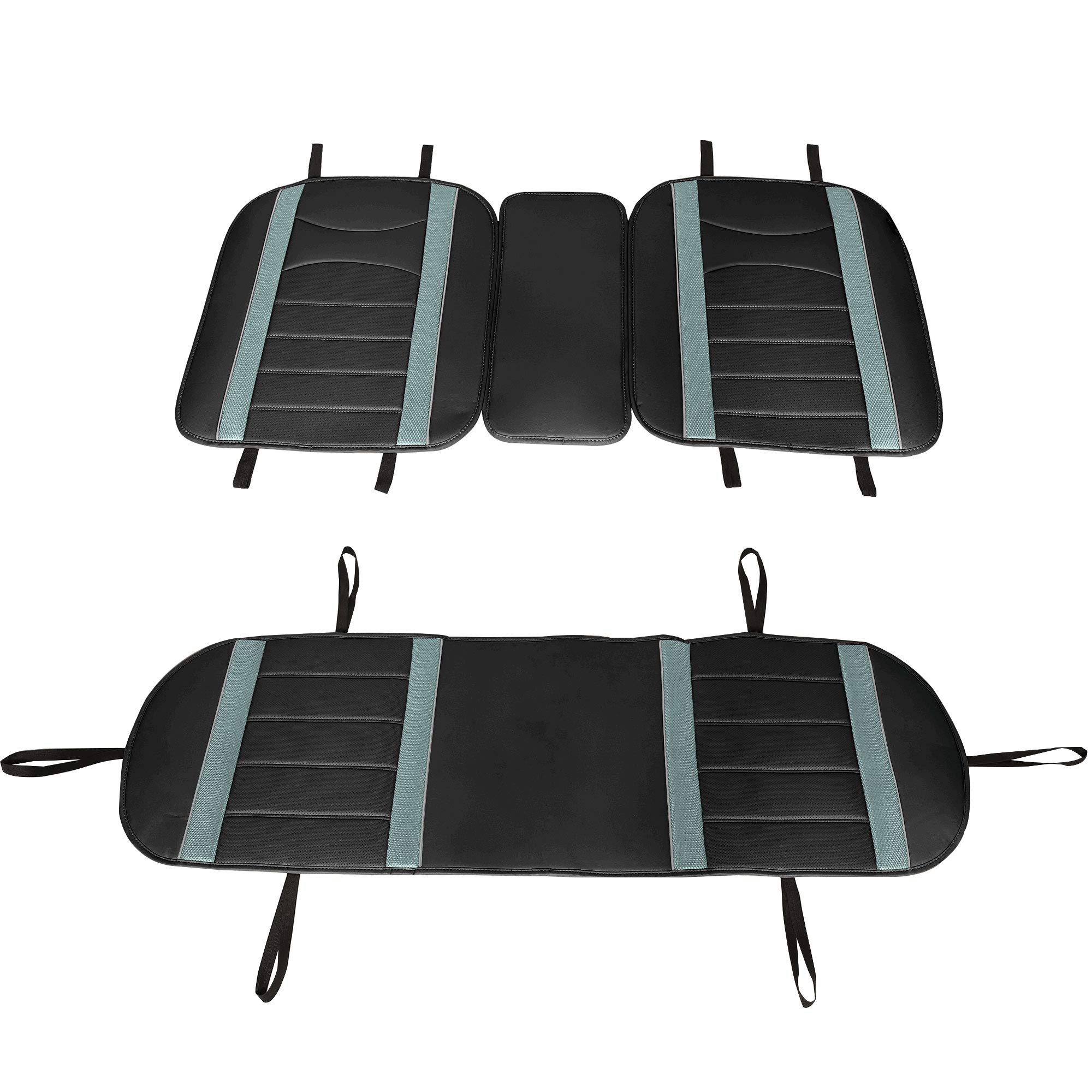 FH Group Car Seat Cover for Back Seat Gray Black Black Faux Leather ...