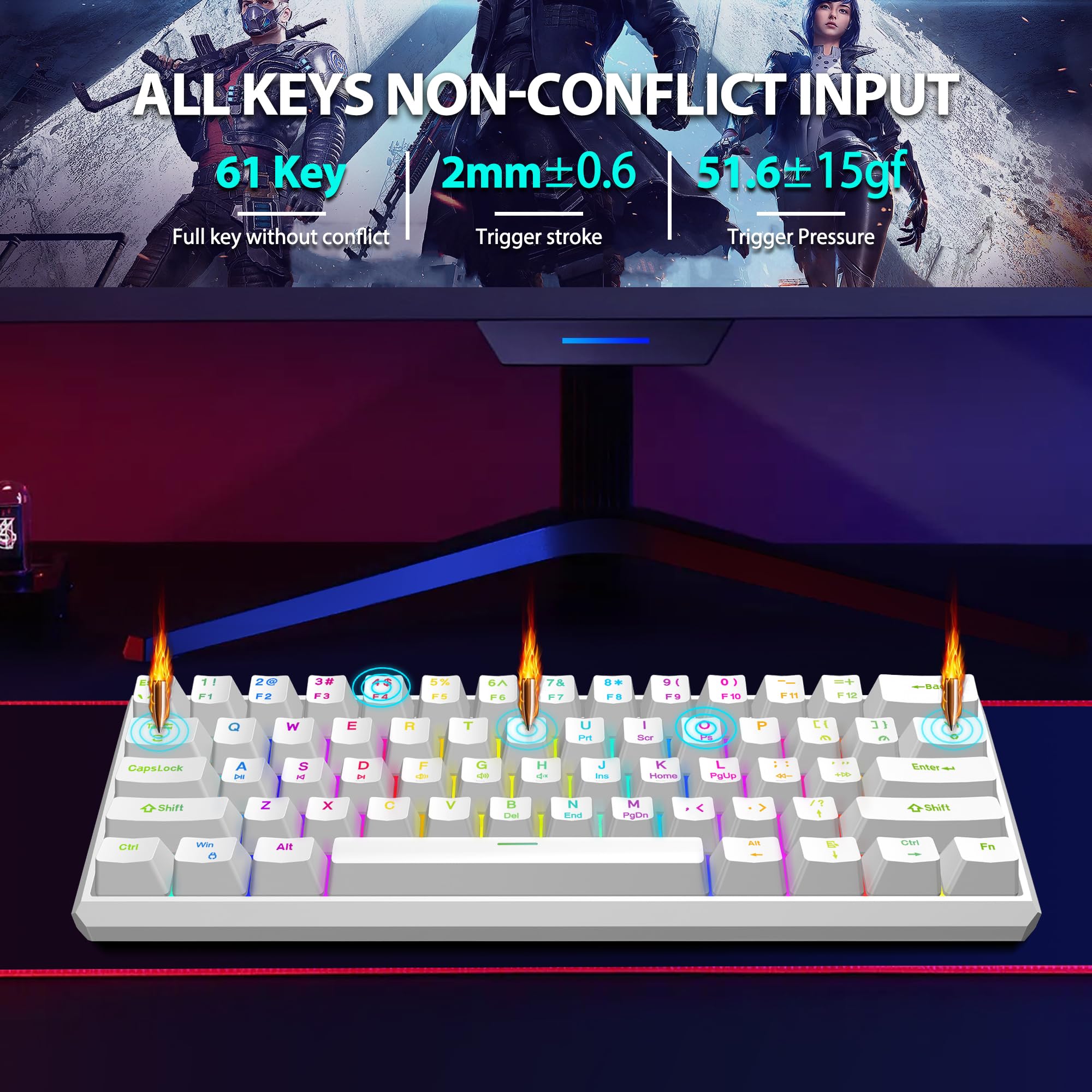 Snapklik.com : Snpurdiri 60% Wired Mechanical Gaming Keyboard, RGB ...