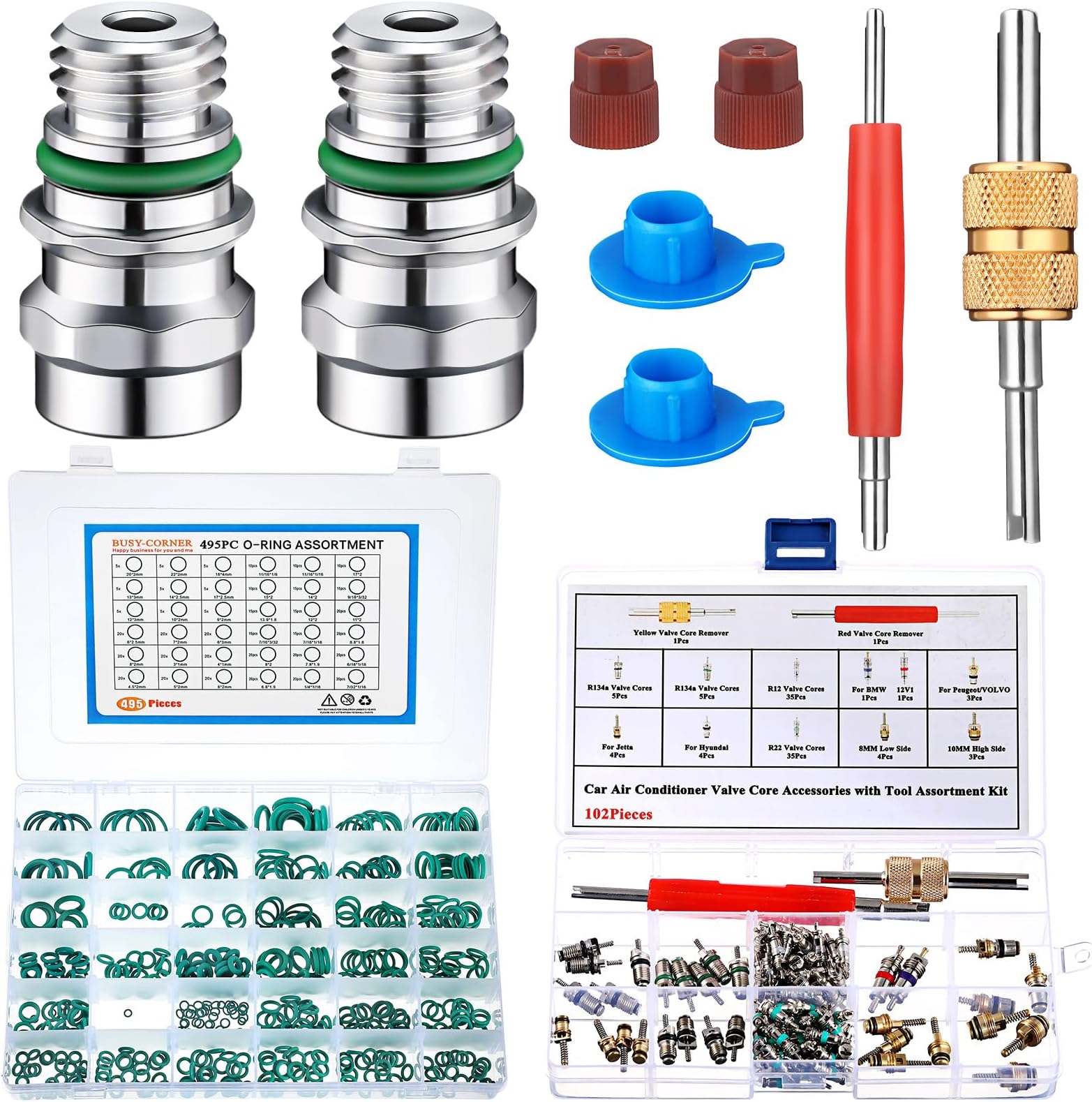 Amazon.com: DaisyInner 599 Pcs Car Air Conditioner Repair Kit Valve ...