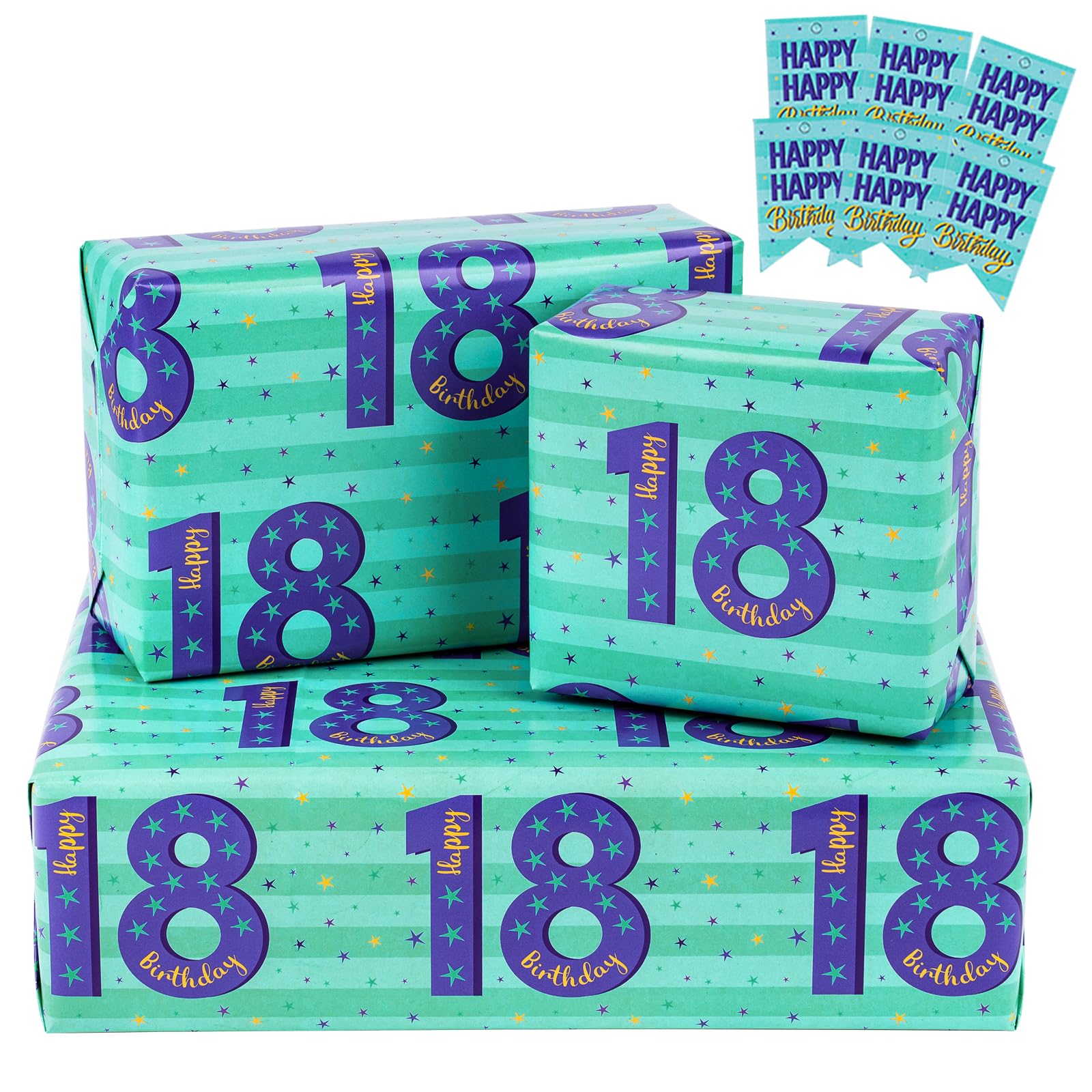 Snapklik.com : RUSPEPA Birthday Wrapping Paper Sheets
