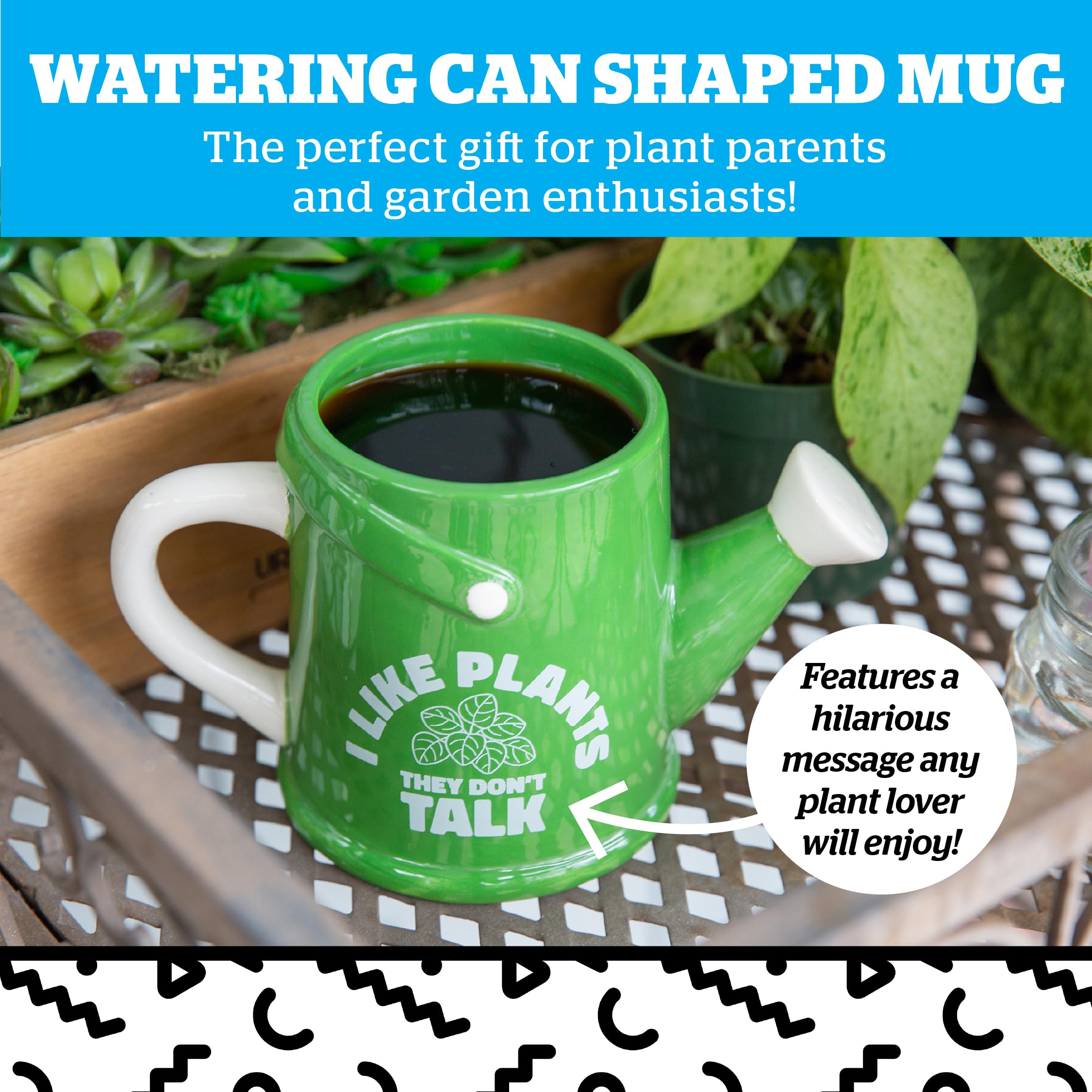 Mug Watering Can Cup Flora Bunda 8.75 In. Ceramic Watering Can,