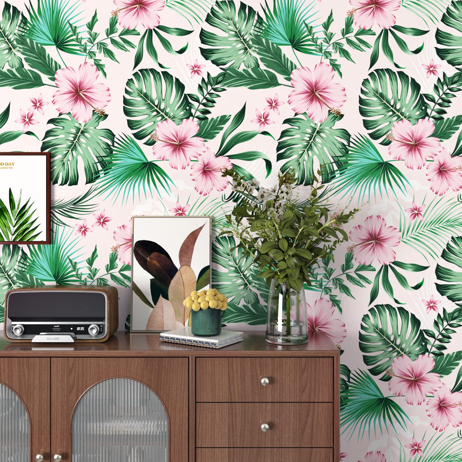Pink And Green Pattern Wallpaper