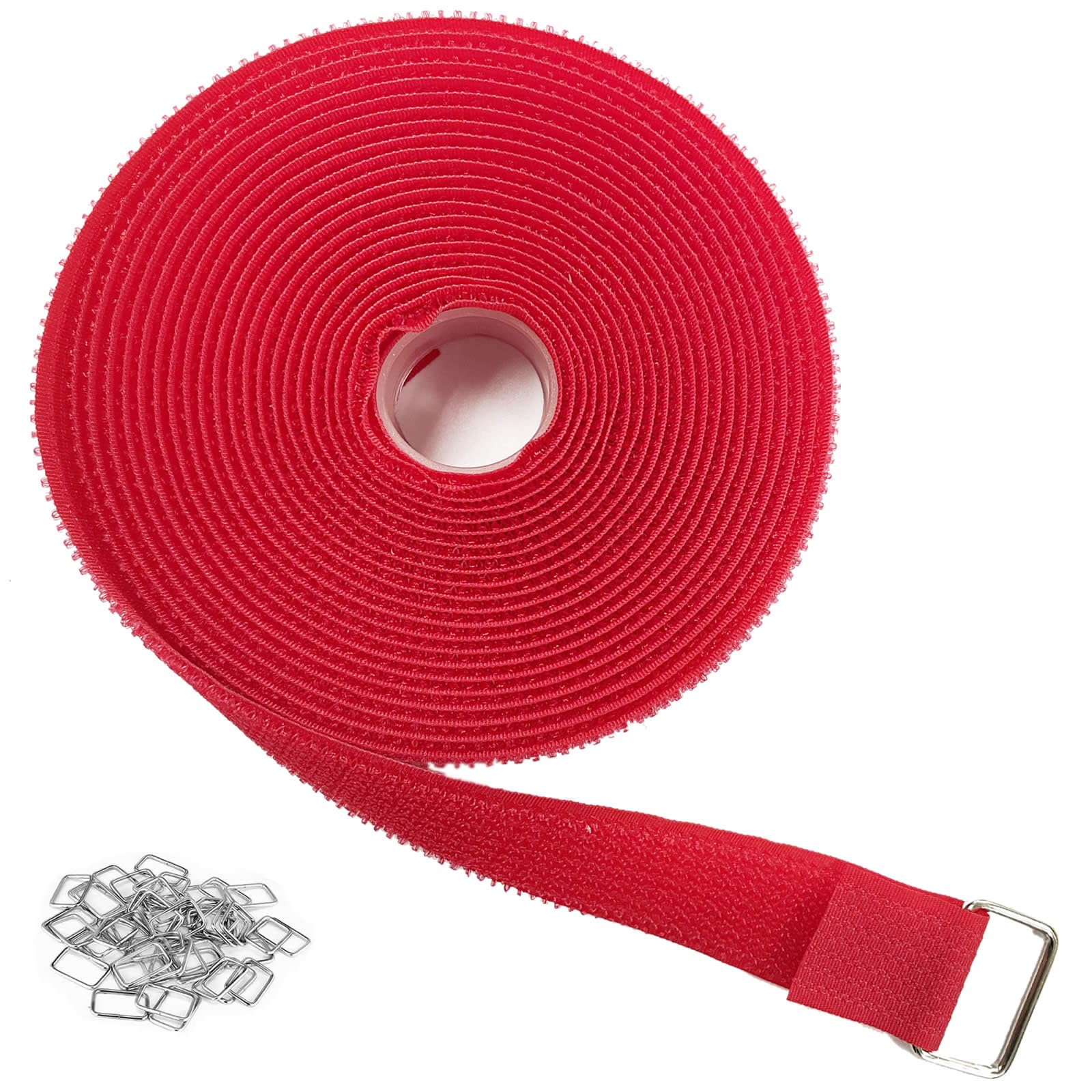 Amazon.com: YMCRLUX 1"x16ft Hook and Loop Straps with 25 Metal Buckles ...
