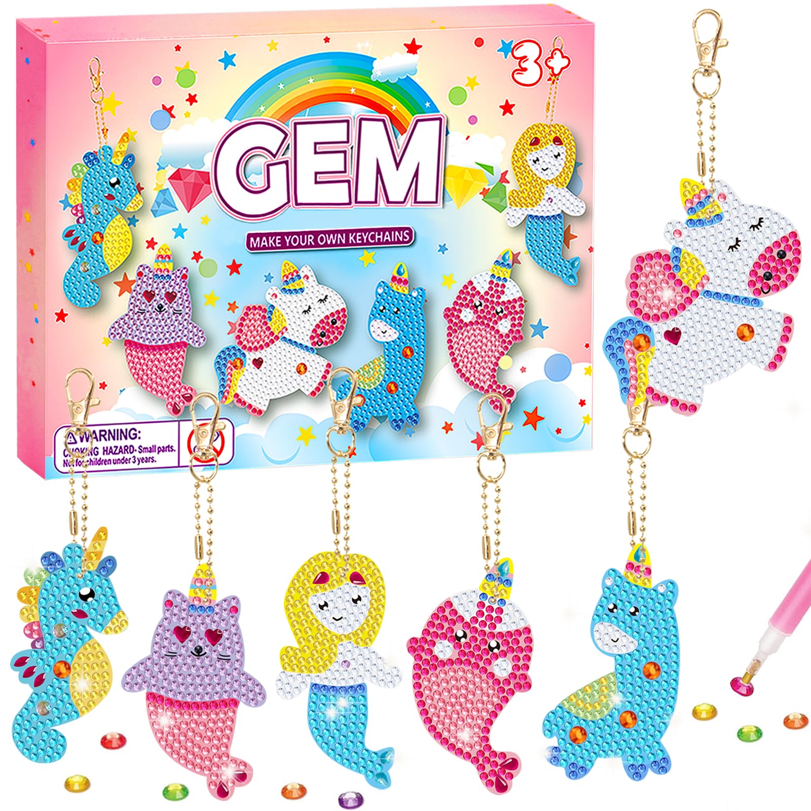 Amazon.com: NANZHOO Diamond Art Kits for Kids, Arts and Crafts for Kids ...