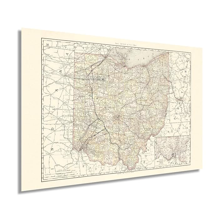 Buy HISTORIX Vintage 1894 Ohio Map Poster - 24x36 Inch Vintage Map of ...