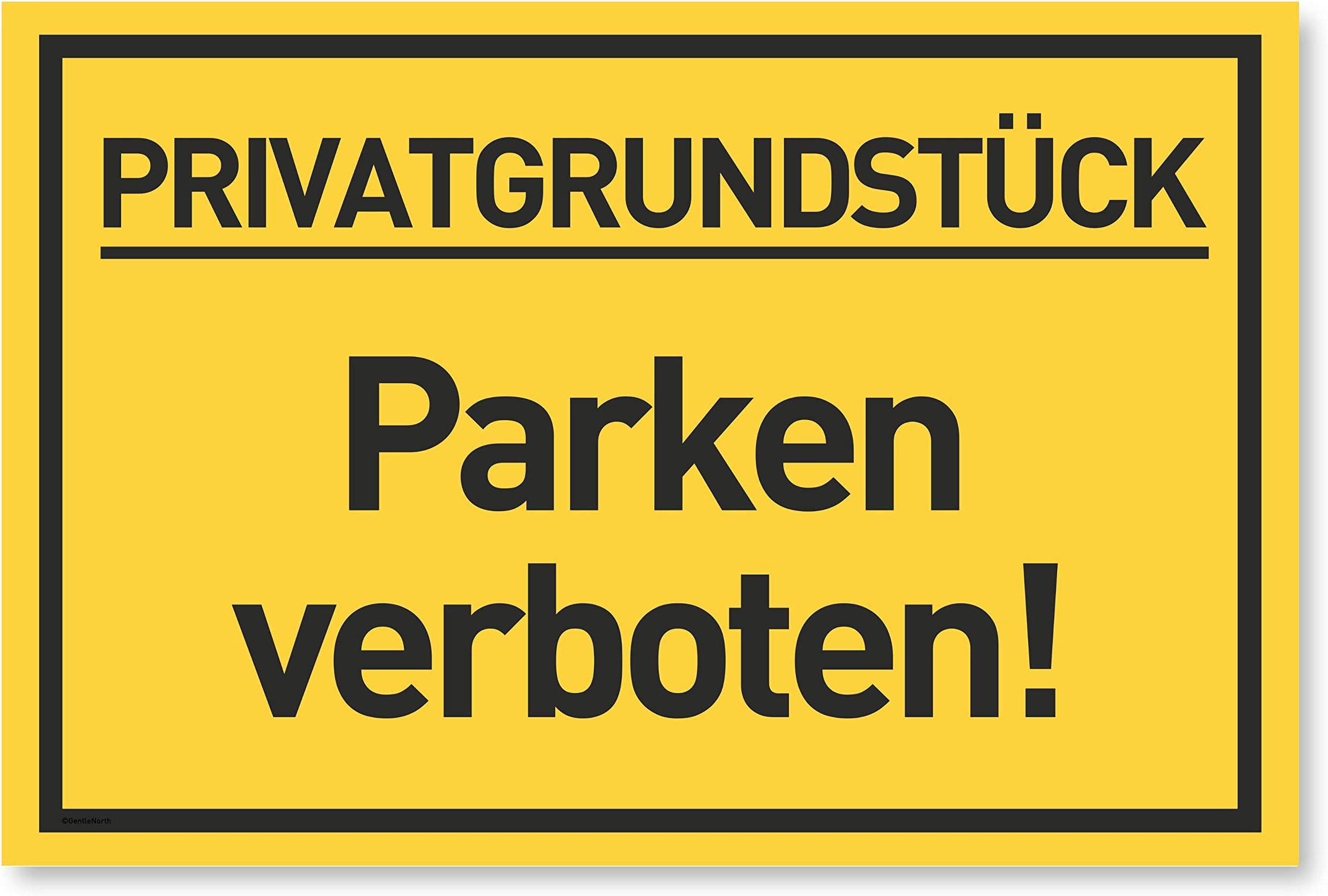 Privatgrundstück Parken Verboten Schild (30x20 cm Kunststoff) - Klares ...