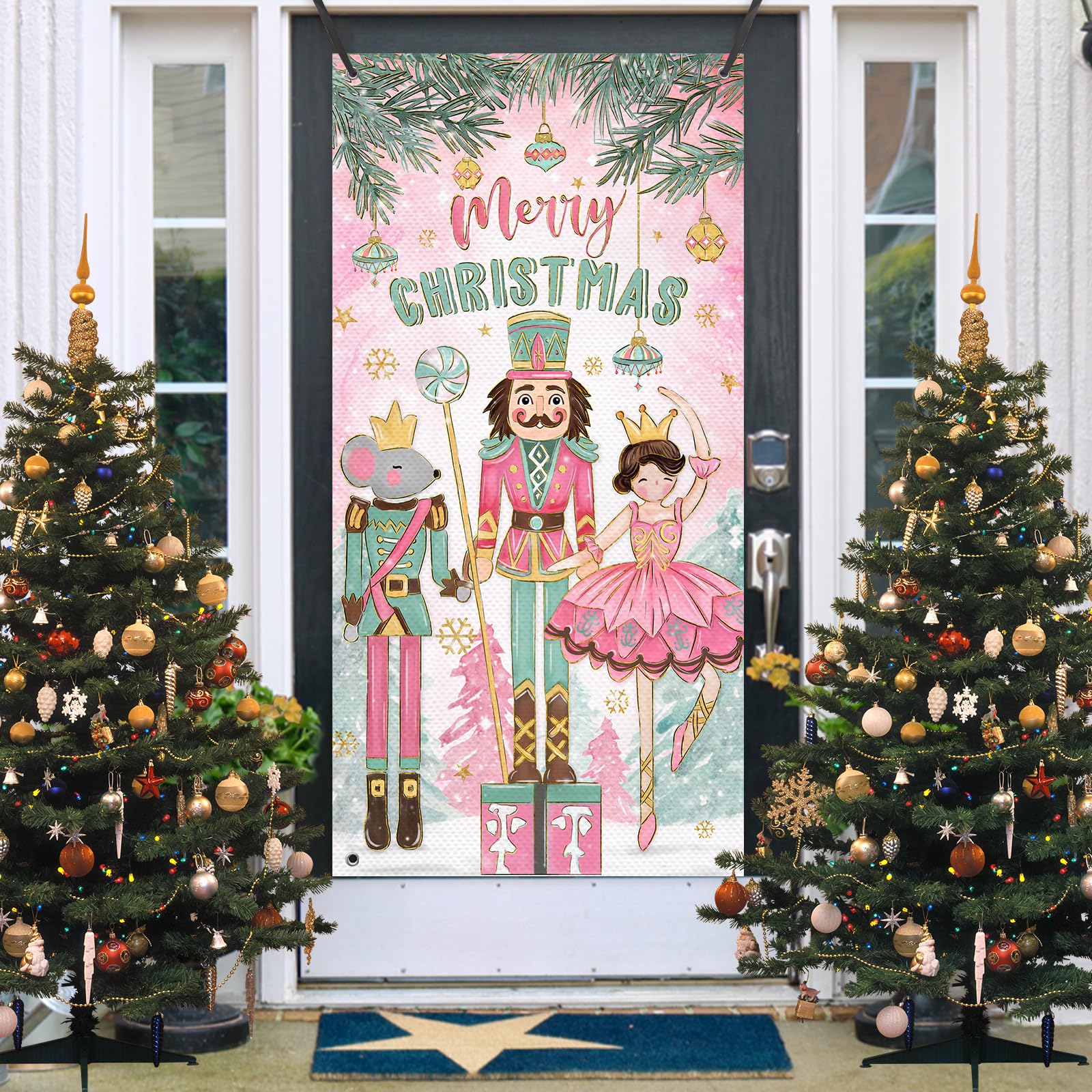 Amazon.com: Deroro Merry Christmas Nutcracker Door Cover Decorations ...