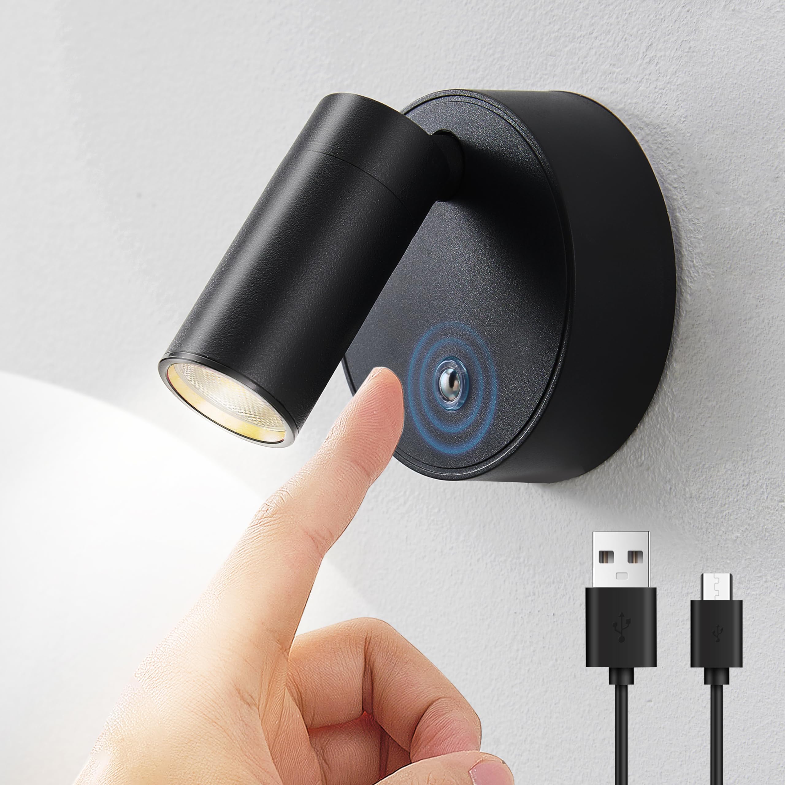 ZitoStory LED Spotlight,Wall Mounted Sconces Battery Operated Magnetic ...