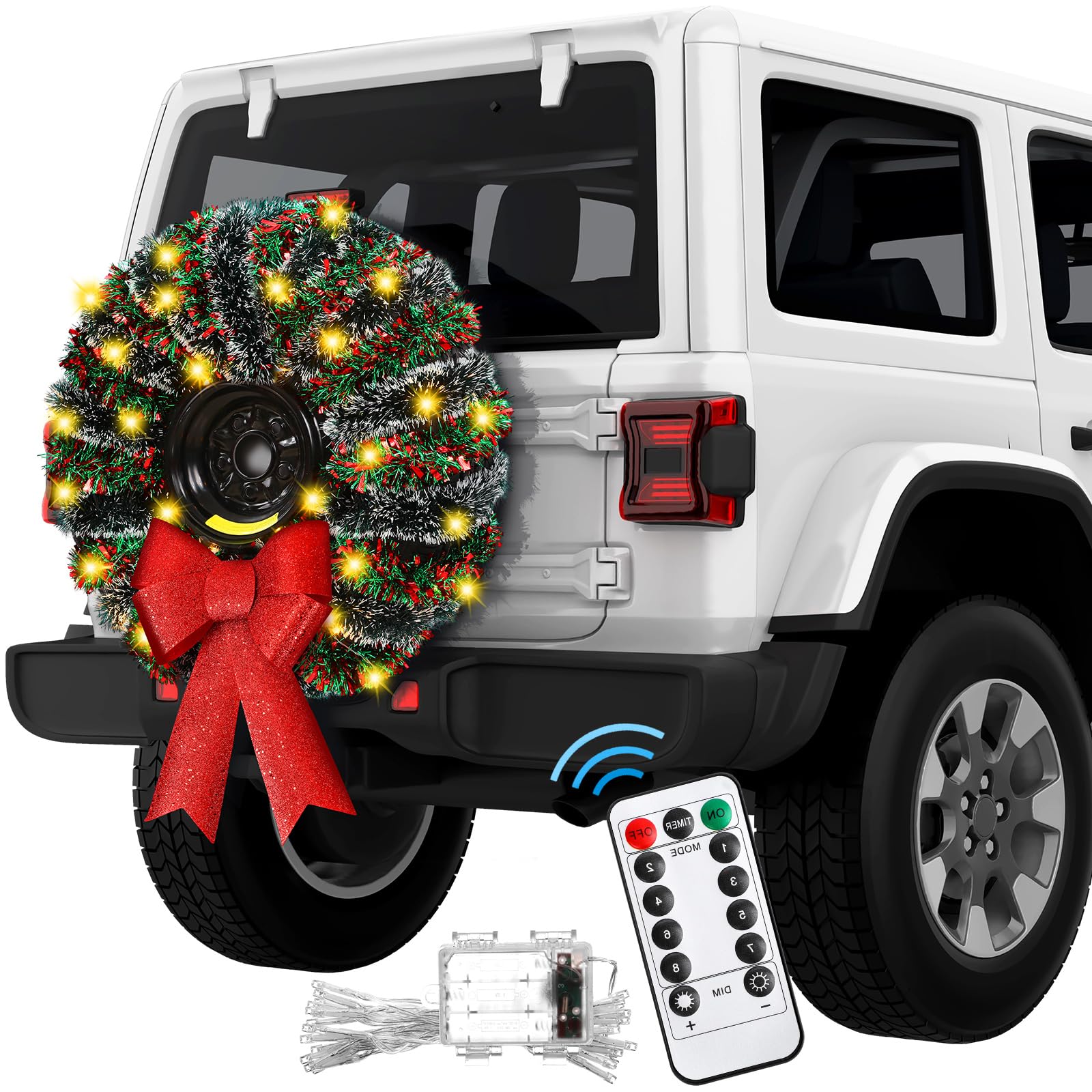 Amazon.com: 6 Pcs 98.4 ft Christmas Car Spare Tire Decoration Car ...