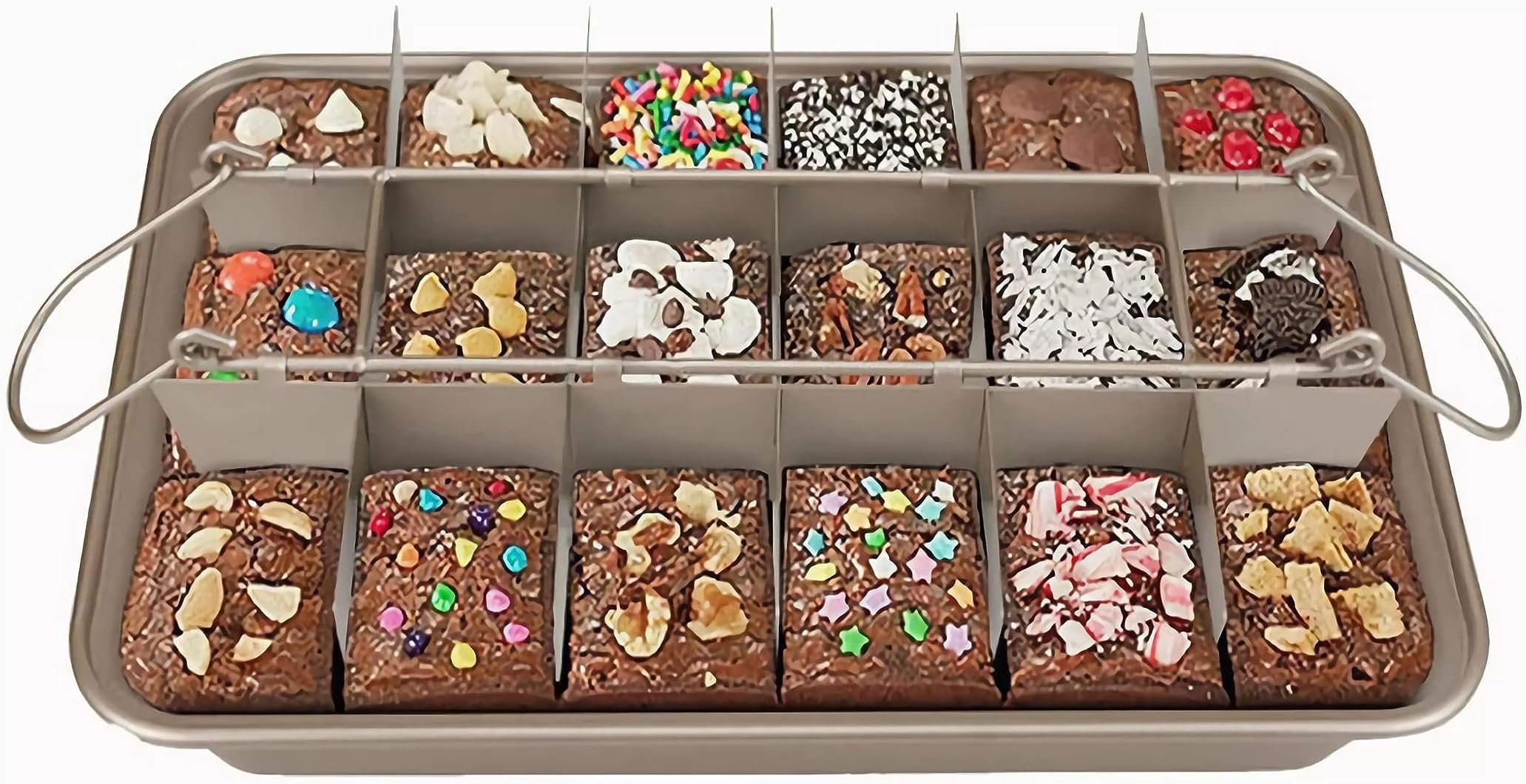 Amazon.com: KNC Brownie Pan with Divider, Non-Stick Carbon Steel Cake ...
