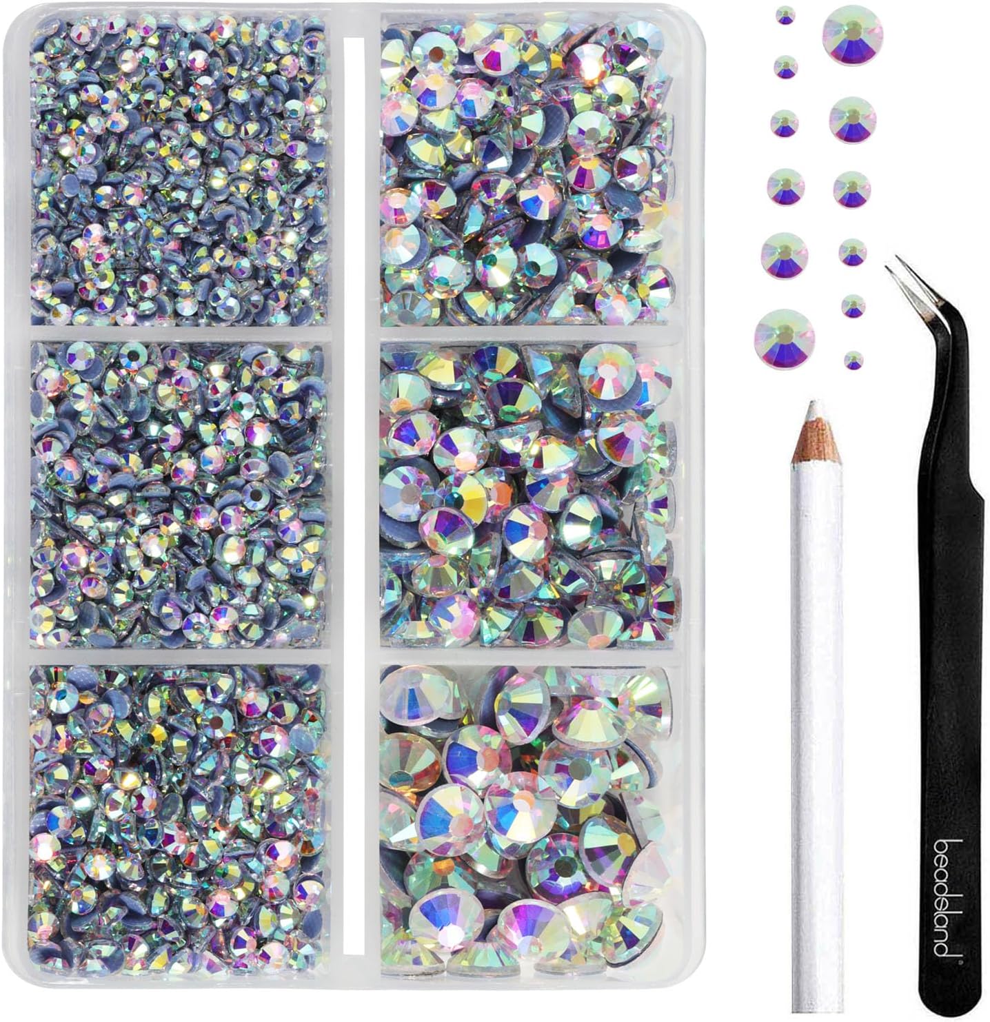 Amazon.com: BEADSLAND Hotfix Rhinestones, 4000 PCS AB Rhinestones for ...