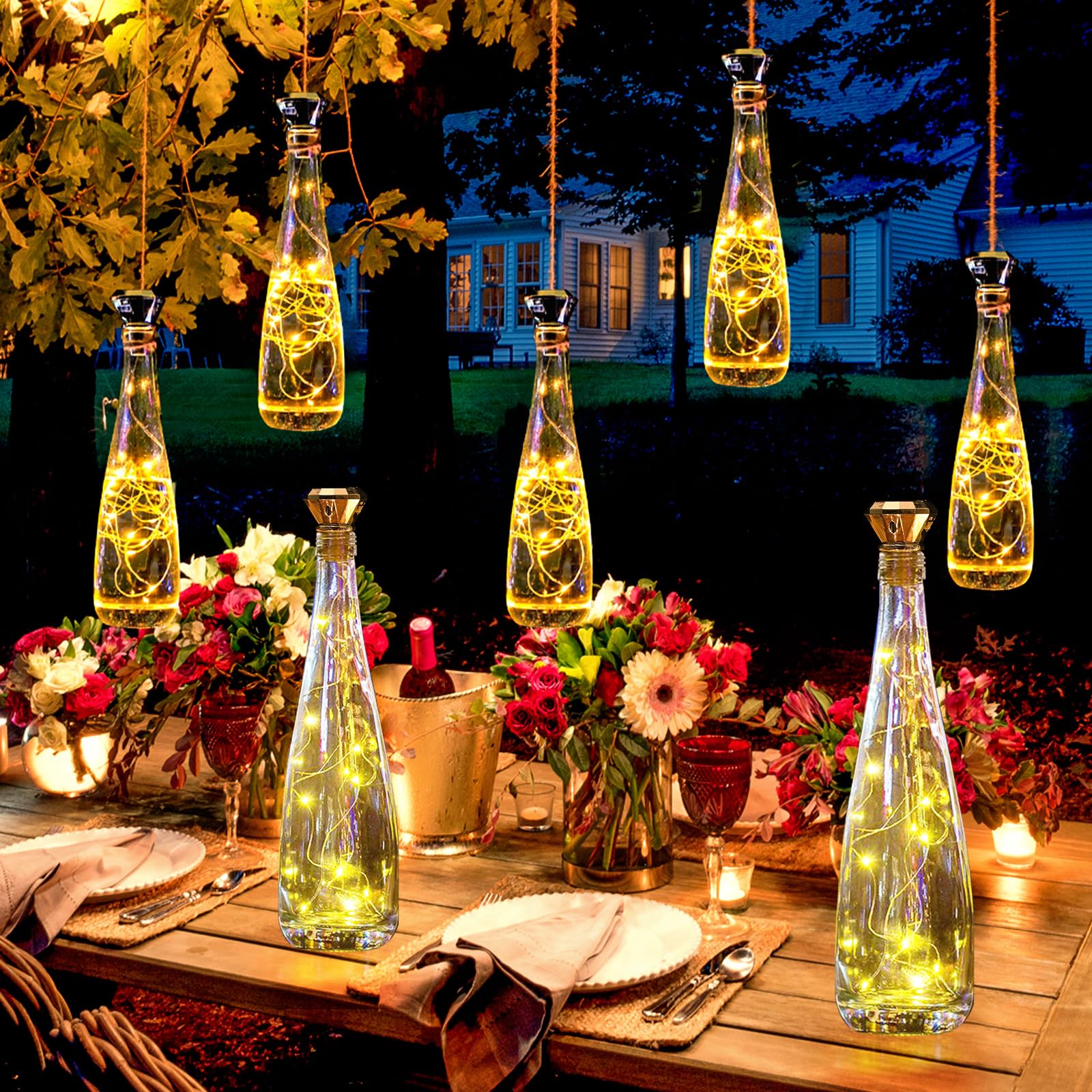Solar Outdoor Lights Bottle Cork Bottle Light Solar Powered 10 LED