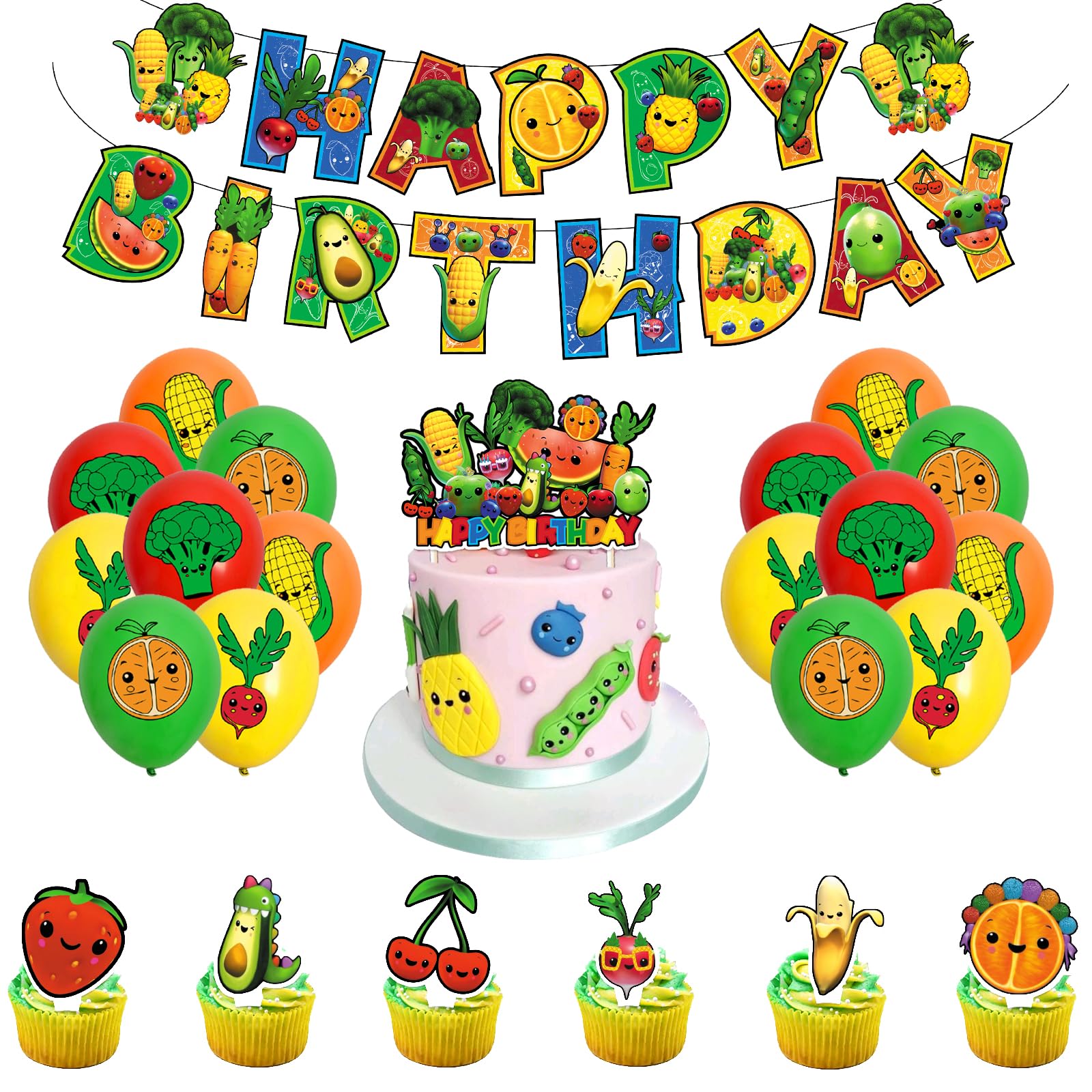 Buy Hey Bear Sensory Birthday Decorations Hey Bear Fruit Party Supplies ...
