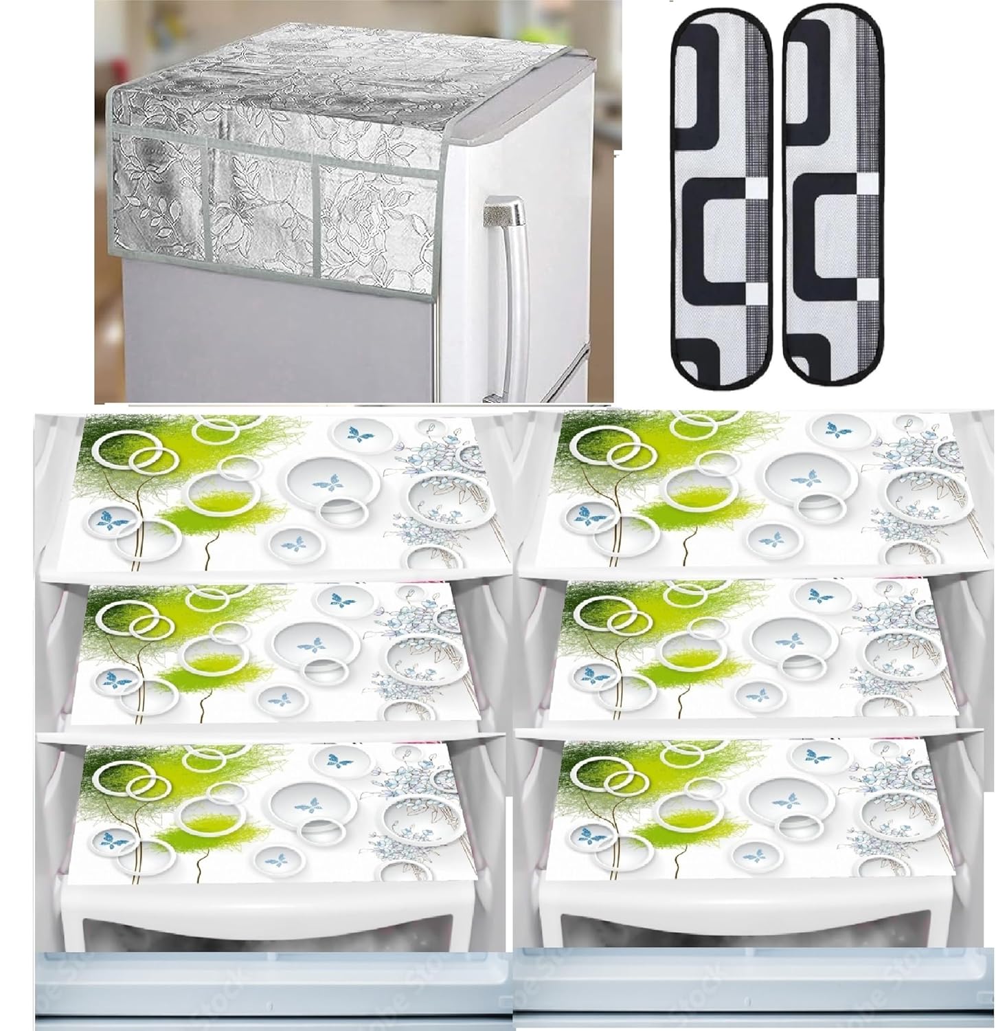 REVEXO Combo of Kitchen Combo 01 Fridge Top Cover(53 x 99 cm), 02 ...