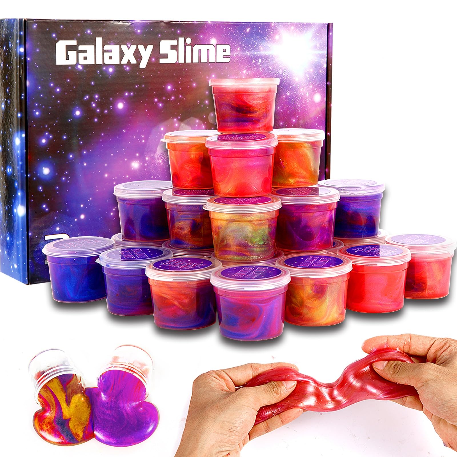 Amazon.com: 24 Pack Mini Slime, Galaxy Slime Party Favors, Stretchy ...