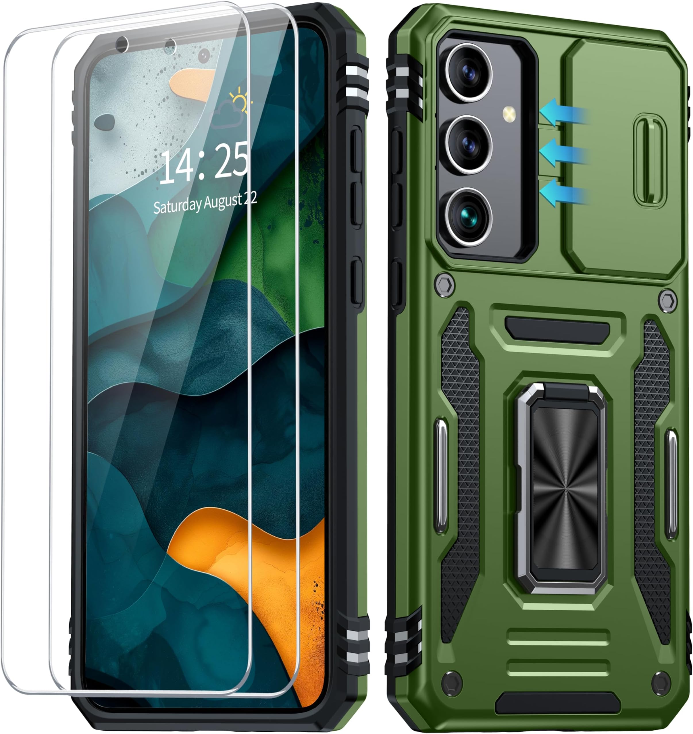 GOLDJU for or Samsung Galaxy A35 5G Case, [Rotatable Ring Kickstand ...