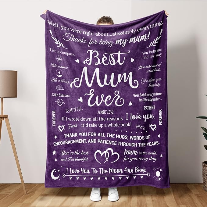 Niyewsor Gifts for Mum From Daughter Son - Mum Birthday Gifts Blanket ...