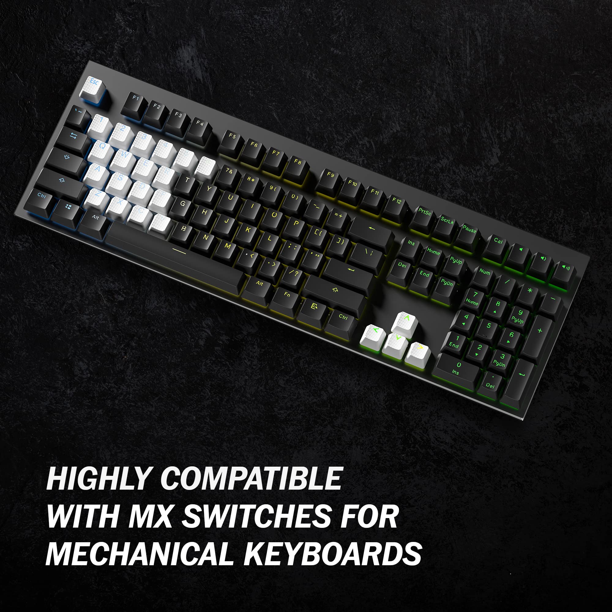 Snapklik.com : HK Gaming Rubber Keycaps Set Anti-Slip Texture ...