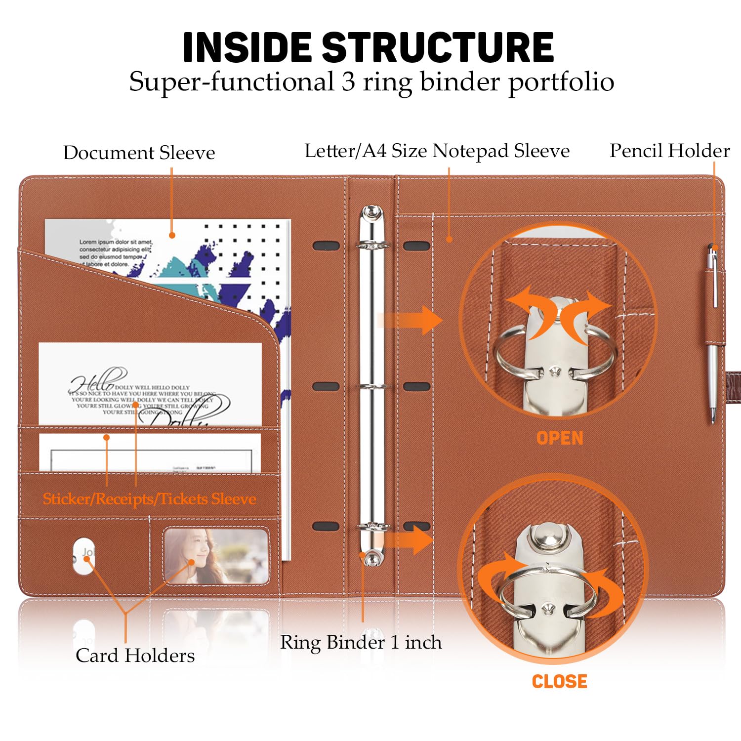 Snapklik.com : Toplive Padfolio 3 Ring Binder Organizer Business ...