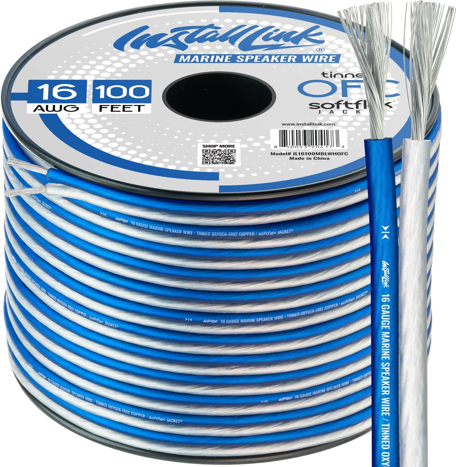 Amazon.com: InstallGear 14 Gauge AWG Speaker Wire Cable (100ft - White ...