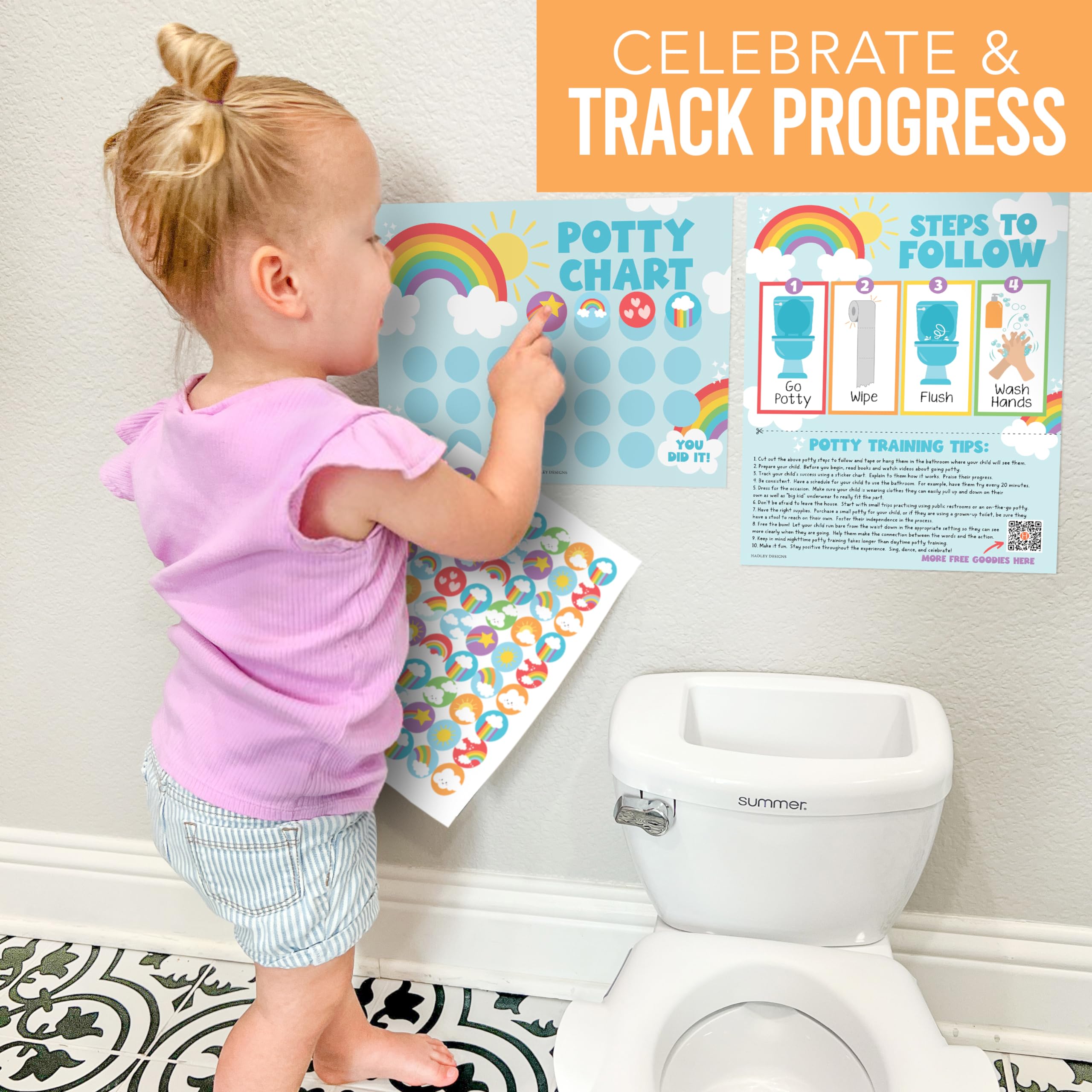 Snapklik.com : Rainbow Potty Training Chart For Toddler Girls - Potty ...