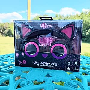 Amazon.com: LEDeez Wired Pink LED Cat Ear Headphones with 3.5mm Jack Plug : Electronics