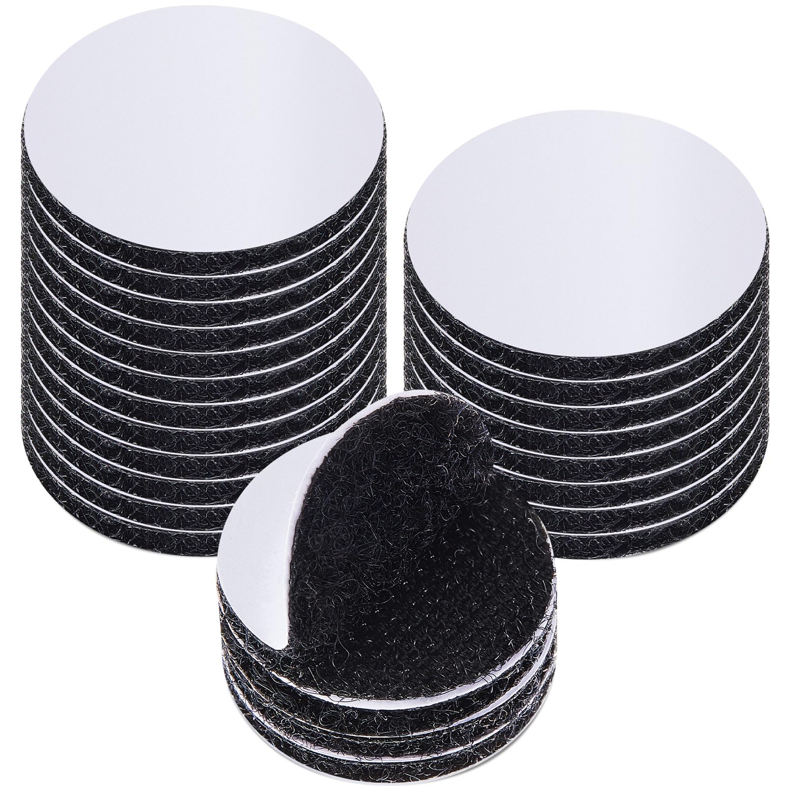 Amazon.com: Poen 24 Pairs 1 Inch Round Hook and Loop Dots Black Sticky ...