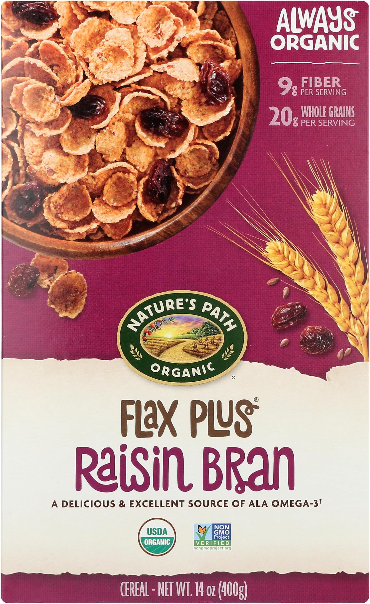 Amazon.com: Natures Path, Cereal Flax Plus Raisin Bran Organic, 14 Ounce